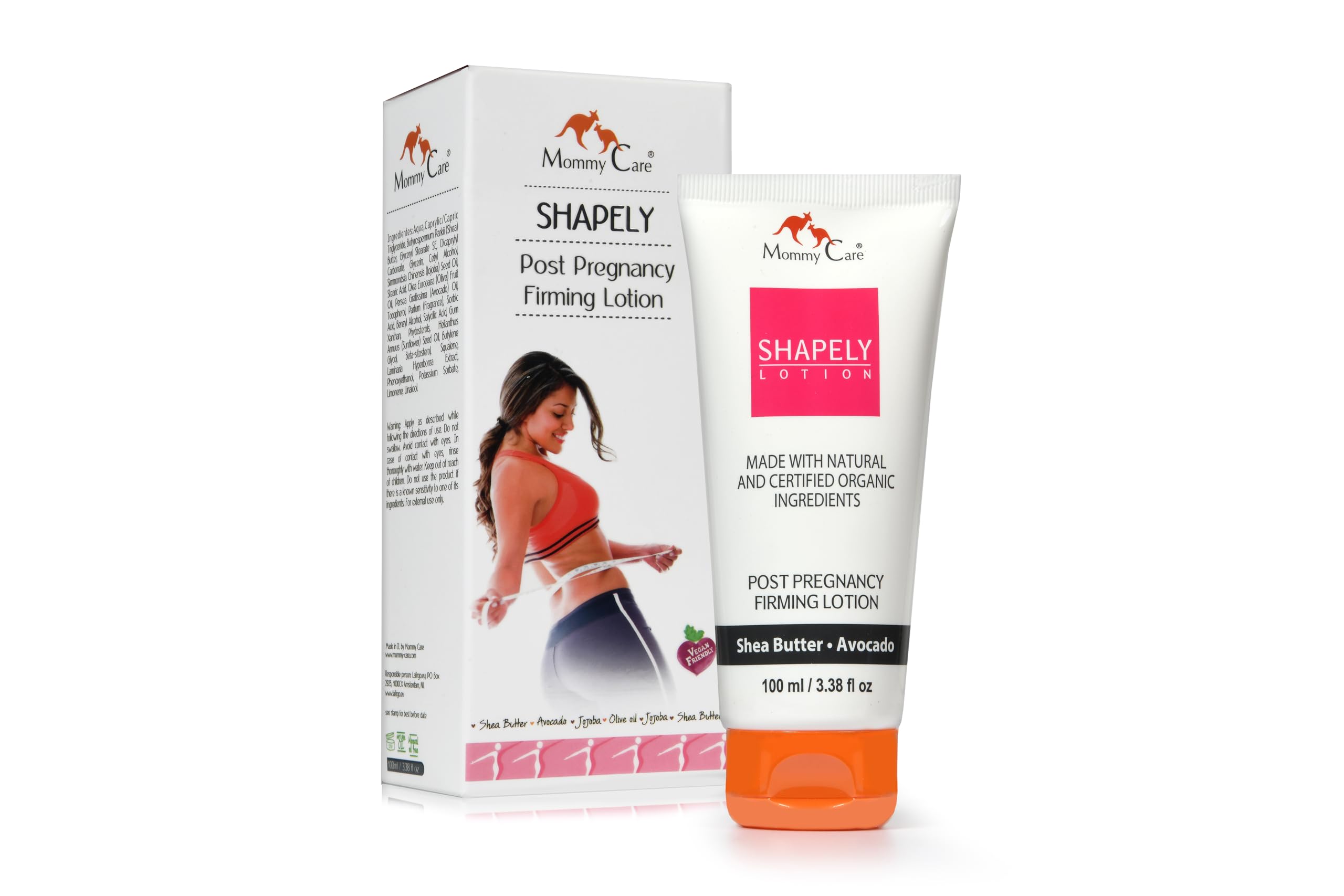Mommy Care Shapely Post Pregnancy Firming Lotion With Laminaria and vitamin E Postpartum Belly Firming Cream Tummy Tightening for After Pregnancy Certified Organic (1 Bottle 3.38 fl.oz)
