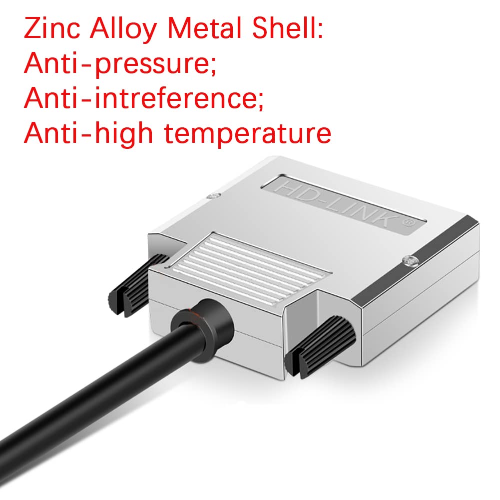 ANMBEST DB25 Solderless Breakout Connector with 5Ft 24AWG Replacement Cable, Metal Shell RS232 D-SUB Serial to 25-Pin Port Terminal Male Adapter Connector Breakout Board