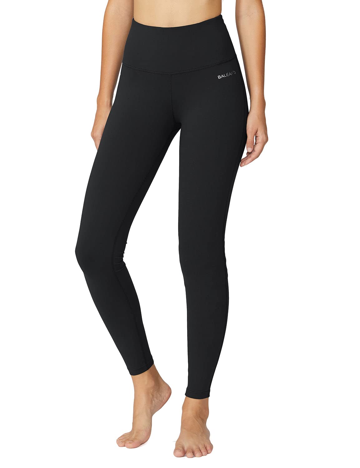 BALEAF Leggings for Women with Pockets Tummy Control Compression Workout Athletic Running High Waisted Yoga Pants 25'' Green L