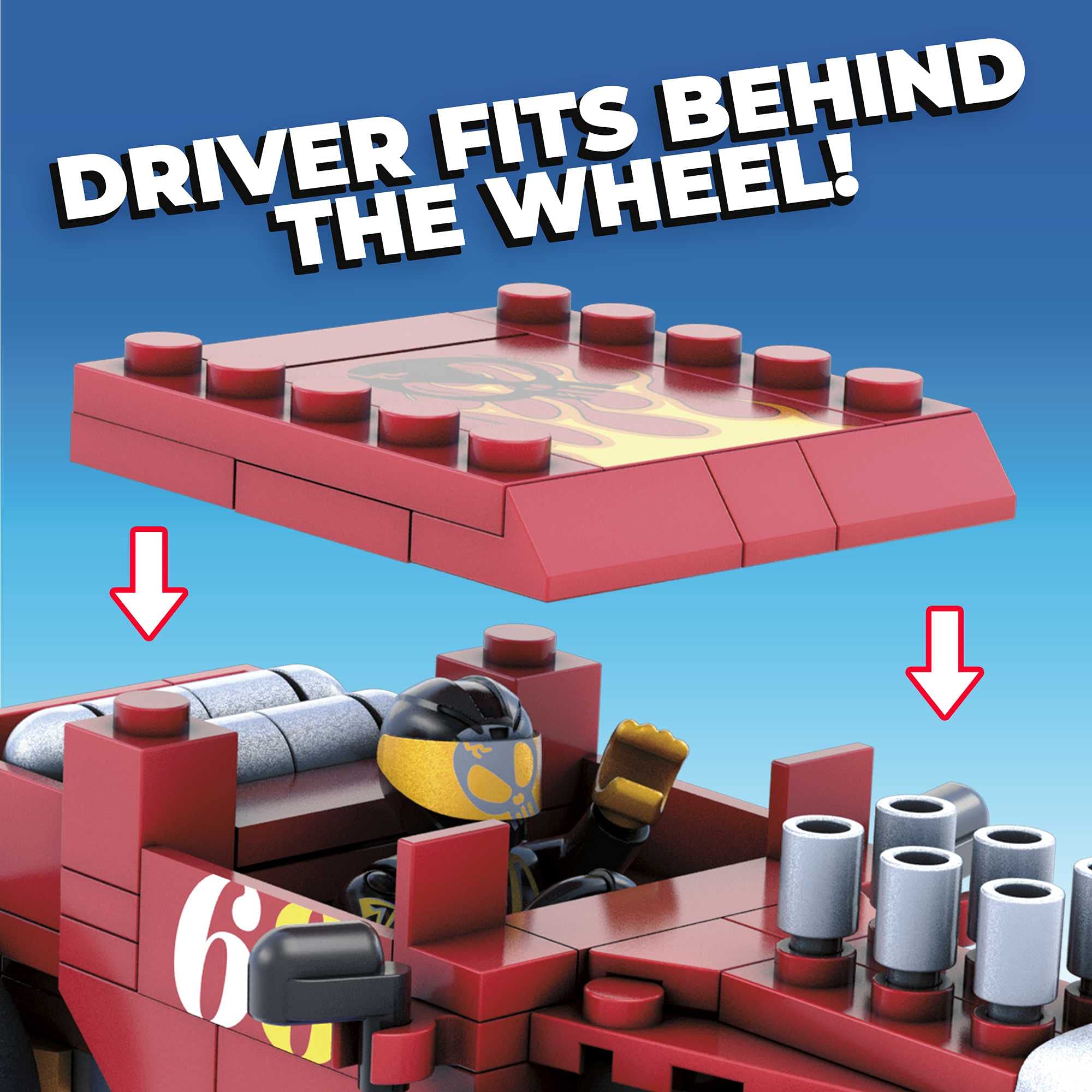 Hot Wheels Mega Construx Bone Shaker Construction Set, Building Toys for Kids 5 Years and Up