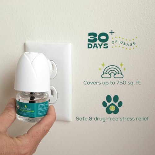 bSerene Pheromone Calming Solution for Dogs 30-Day Refill Helps Reduce Excessive Barking, Destruction, Stress, and Fear Great for Thunderstorms and Fireworks
