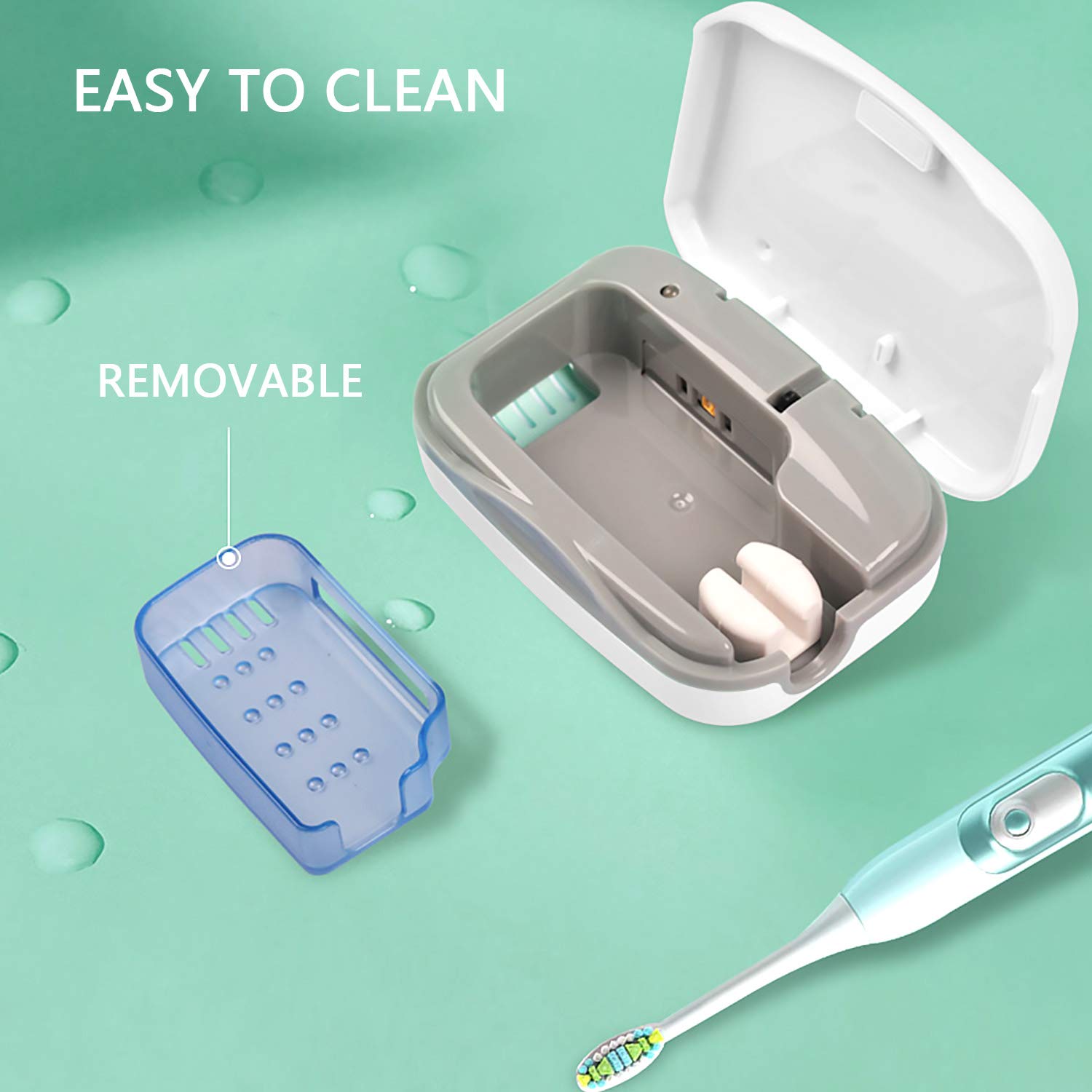 EVEMANT Portable Toothbrush Case Rechargeable Toothbrush Case for Houshold and Business Trip or Traveling (White)