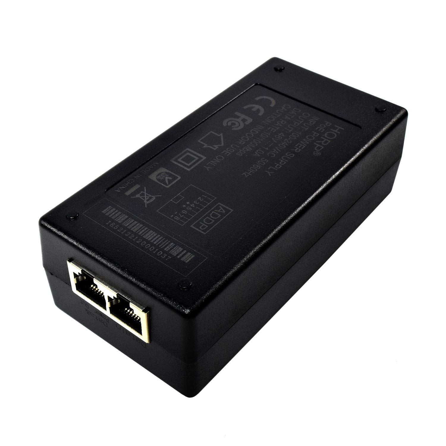 HQRP 48V POE Injector IEEE 802.3AT Compatible with Mitel 5300 Series 5330 5330e 5340 5340e 5360 5312 5324 5320 IP Phone + HQRP Euro Plug Adapter