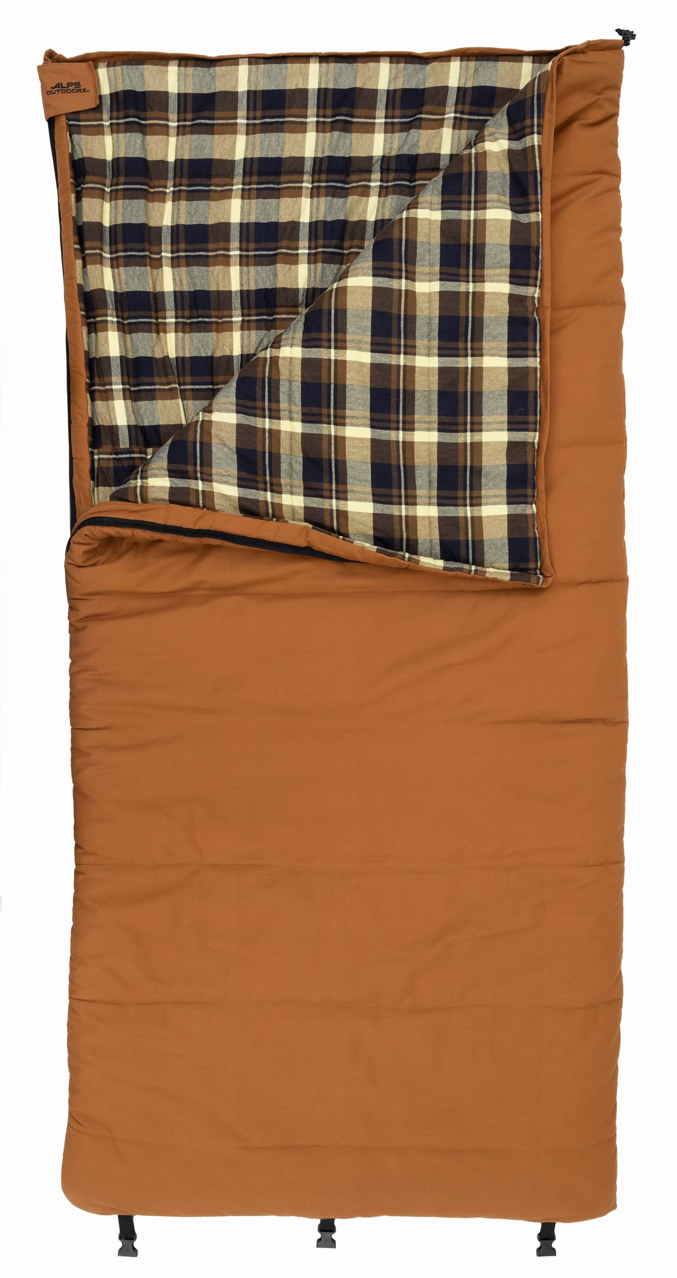 ALPS Outdoorz Redwood -10 Degree Flannel Sleeping Bag, Green, 38 - x 80 -Inch