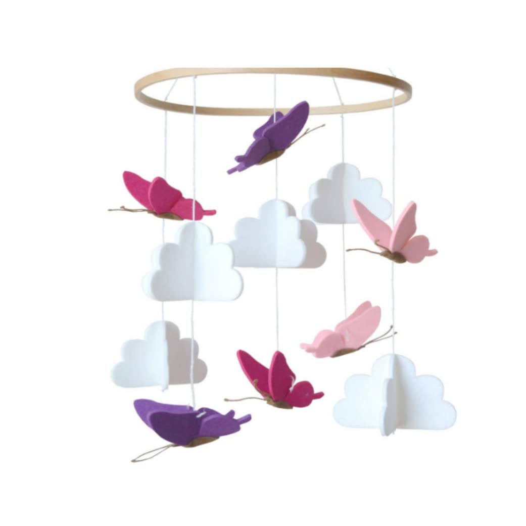 Baby Crib Mobile, Clouds, Butterflies, Crib Decor, Nursery Decor for Boys and Girls, Baby Shower Gift, Unique Mobile Decor