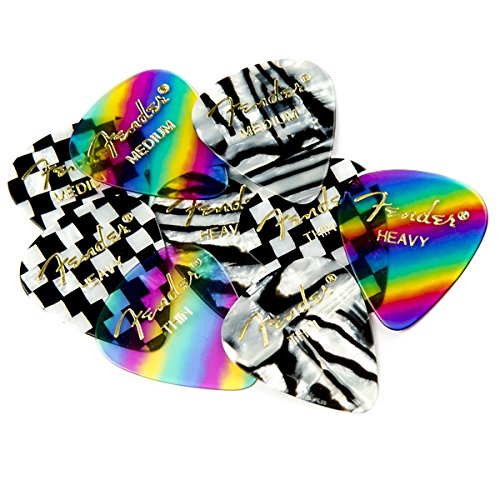 Fender Graphic Guitar Picks 351 Shape, Zebra, Medium, 12-Pack