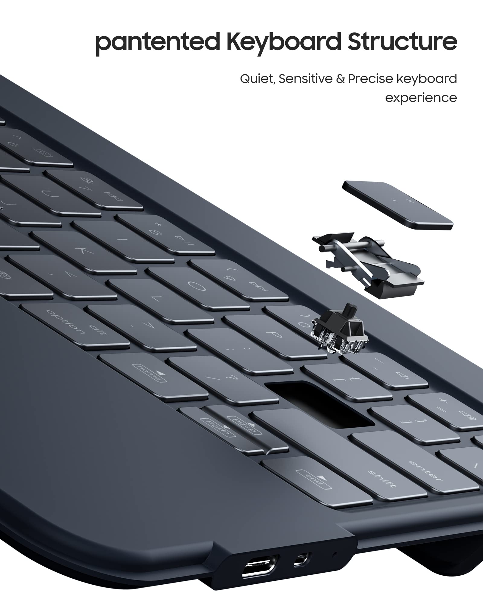 BENKS iPad Detachable Keyboard Case for iPad Pro 12.9 inch (6th, 5th, 4th, 3rd Gen) with Touchpad, Kickstand and Pencil Holder, Ultra Thin & Slik Design - (2022/2021/2020/2018)