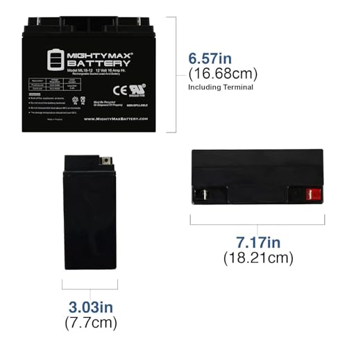 Mighty Max Battery ML18-12 - 12V 18AH Battery for Jump n Carry JNC660 JNCAIR JNC 660 JNC4000