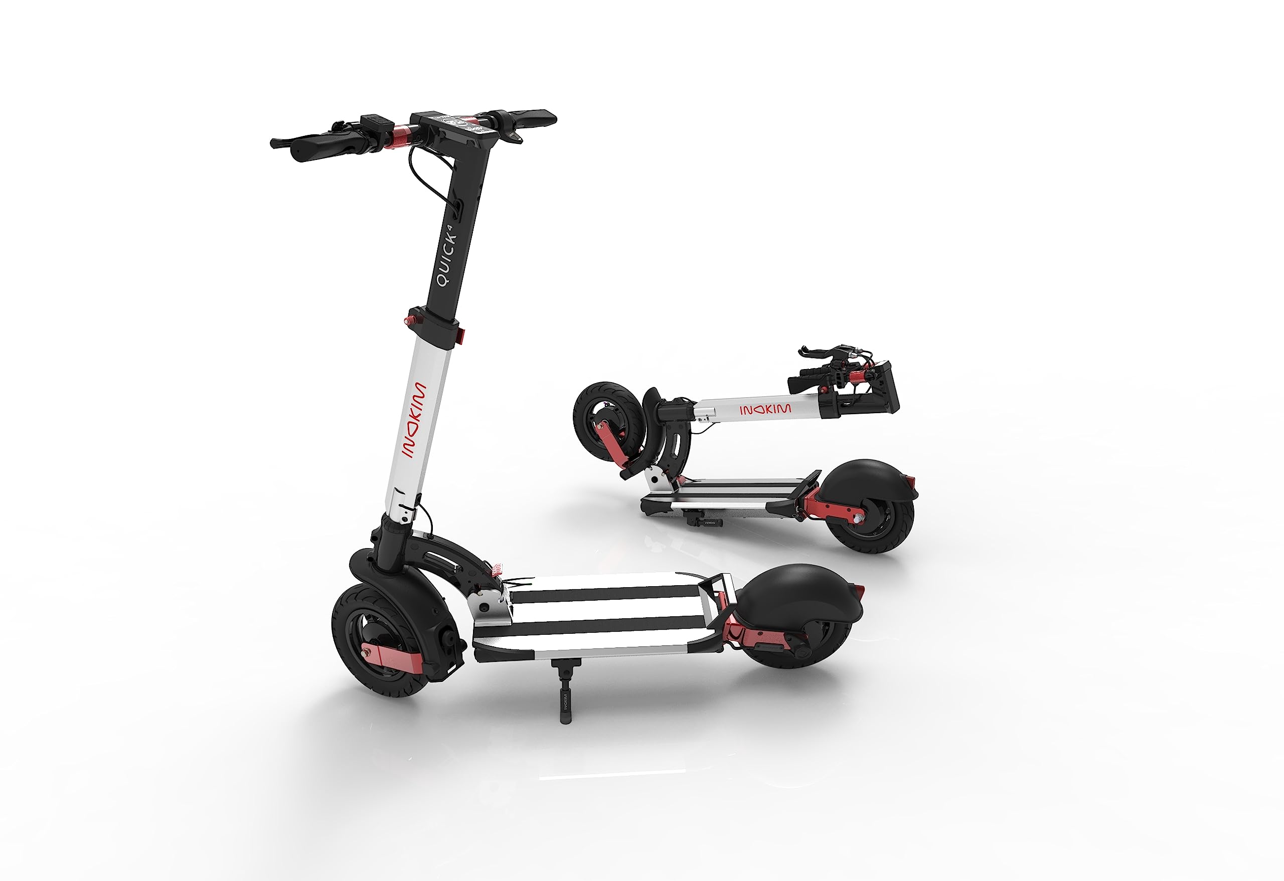 INOKIM QUICK4 Super Electric Scooter Adults 600W (1100W Max) Motor, 44 Mile Range, 25 MPH, 10" Pneumatic Tires, Front & Rear LED Light, Fast Folding Escooter