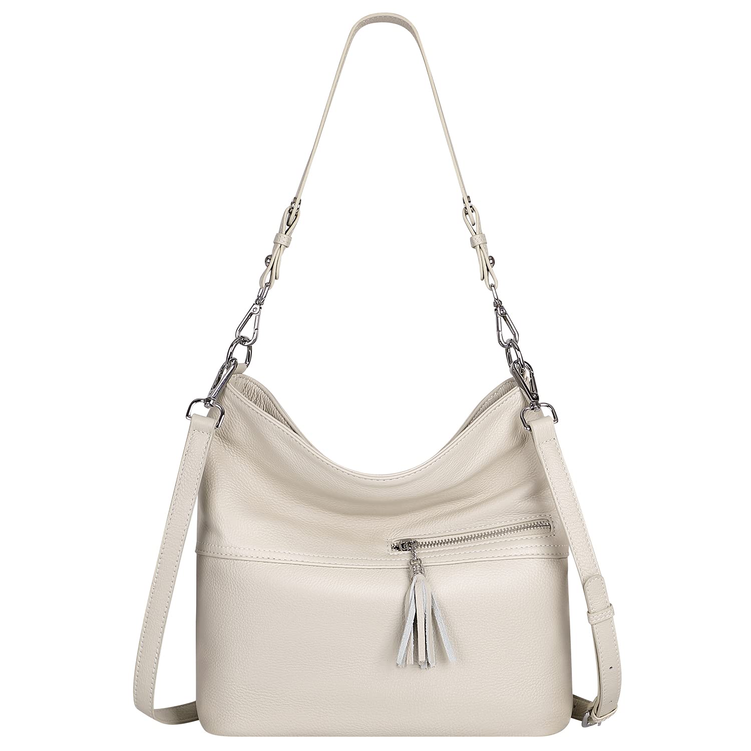 ALTOSY Women Leather Purses and Handbags Genuine Leather Shoulder Bag for Women Ladies Crossbody Purses Medium （S103 Light Grey）