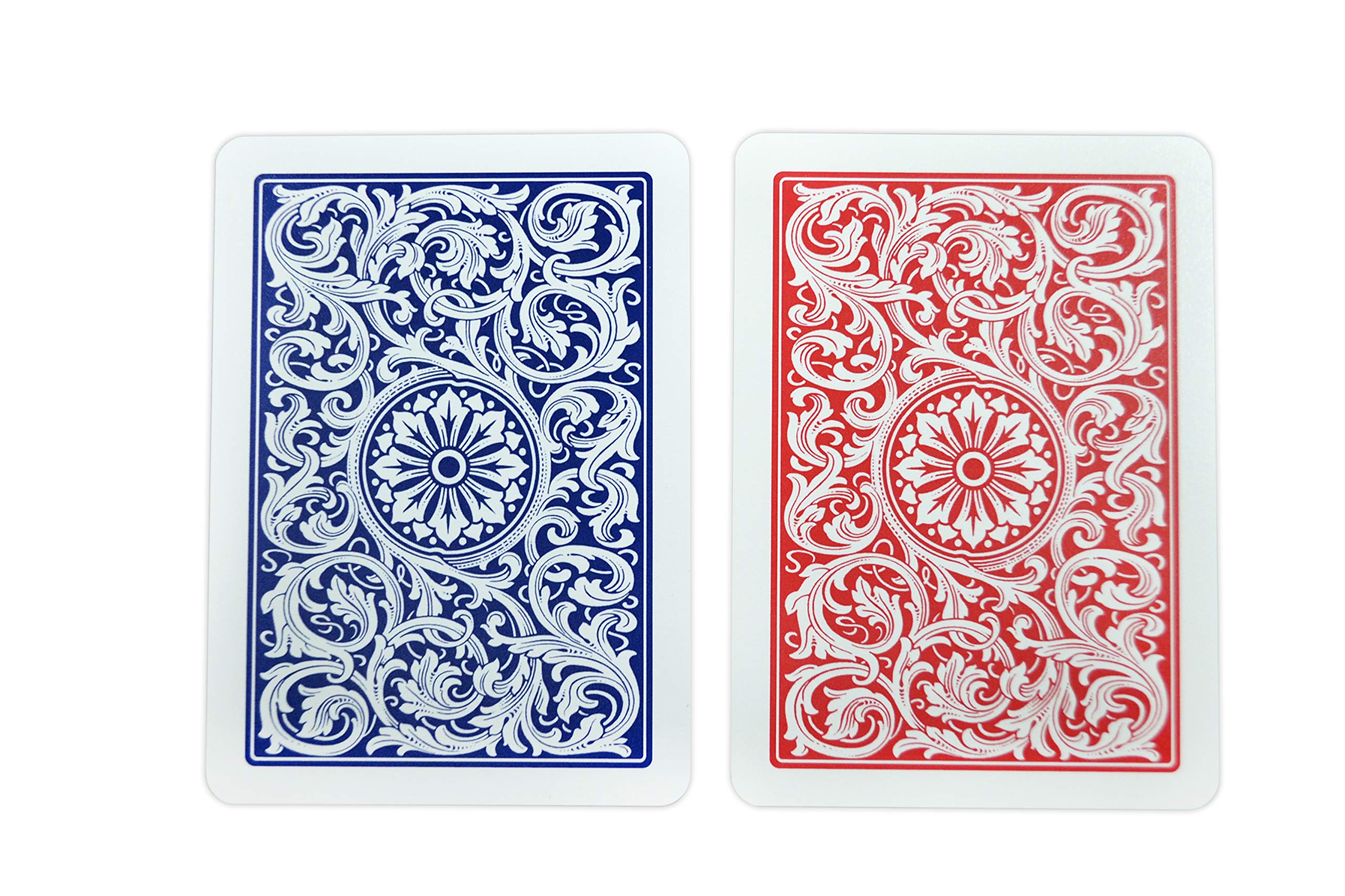 Copag 1546 Design 100% Plastic Playing Cards, Poker Size (Standard) Red/Blue (Jumbo Index, 1 Set)