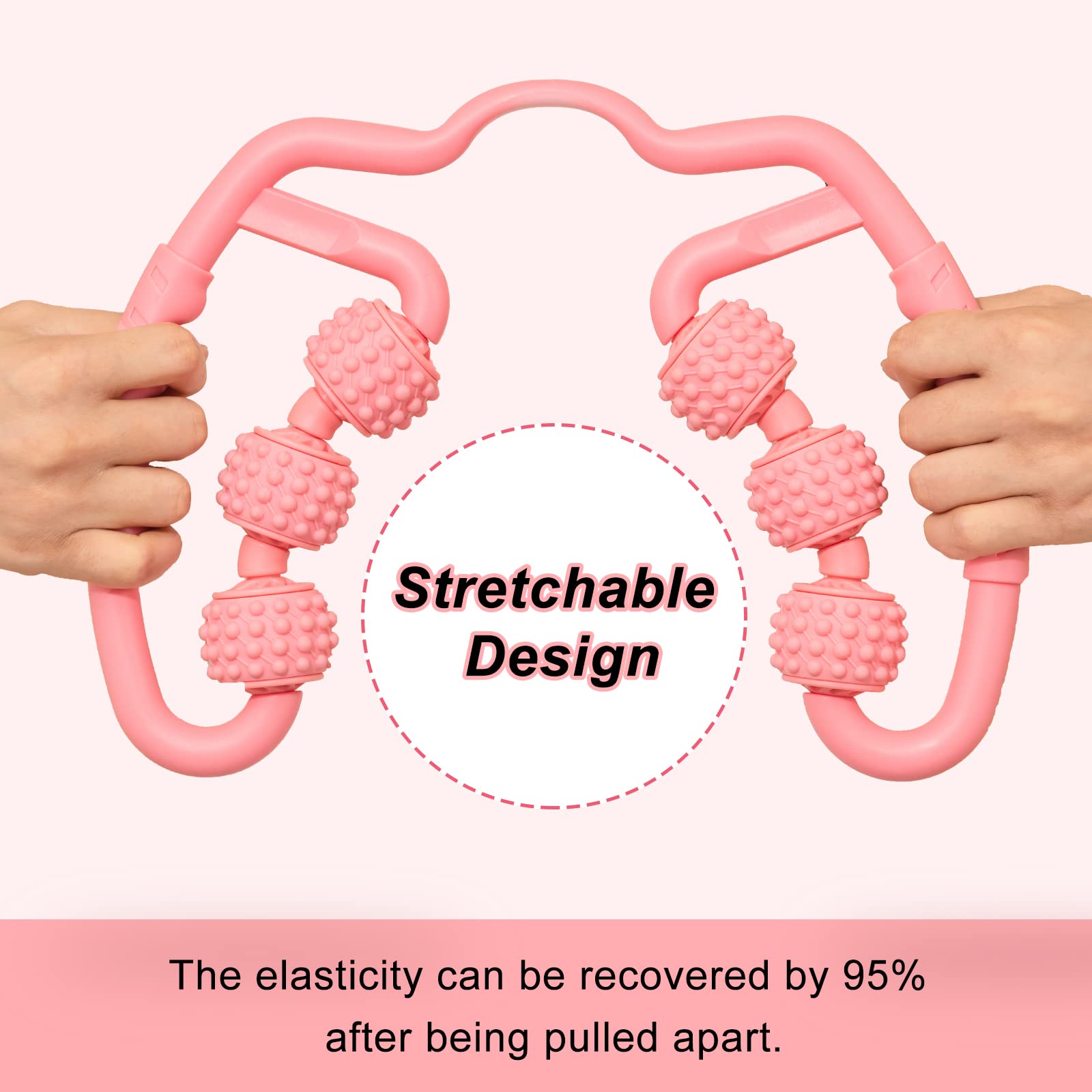 anfuze Muscle Roller, 6-Wheel Cellulite Massager Roller, Trigger Point Massage for Calves Leg Arms Massager Roller Deep Massage Tool for Relieve Muscle Soreness, Stiffness and Tight Muscles