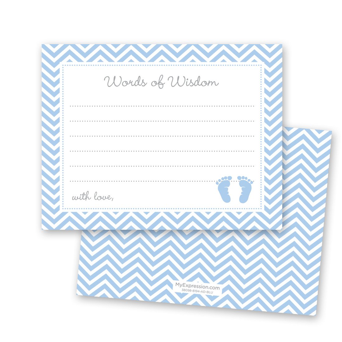 MyExpression.com 48 Cnt Blue Baby Feet Footprint Advice Cards