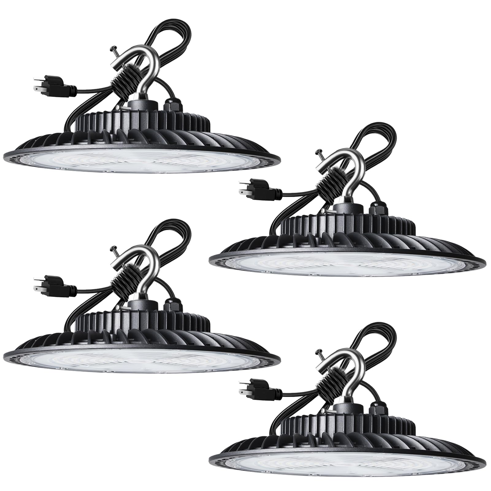 bulbeats Upgrade 4Pack 200W LED High Bay Light 30000lm (Eqv.800W MH/HPS) 5000K ETL Listed High Bay LED Light with Plug AC100-277V UFO High Bay Light for Commercial Warehouse πππ«π¬ πππ«π«ππ§ππ²