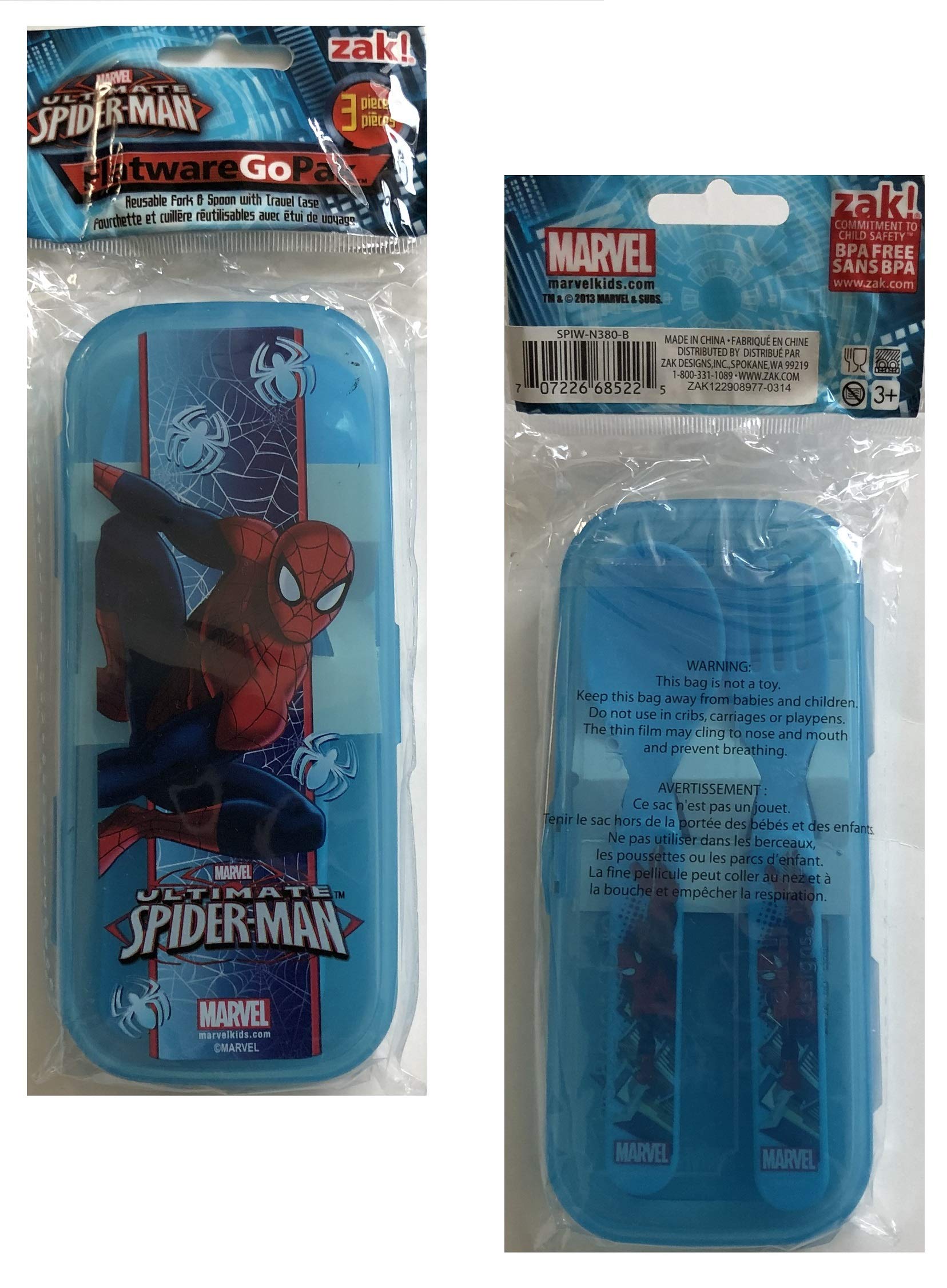 Zak Design Spider-Man SPIW-N380 Flatware Go Pak with Case