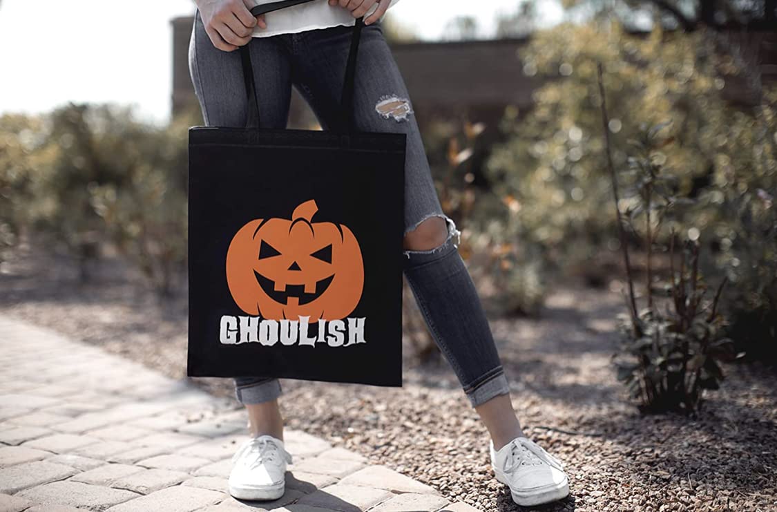 Bulk 24 Pack Deluxe Large 15" x 16" Trick or Treat Bag Fun Reusable Shopping Halloween Tote Assortment Featuring 4 Designs