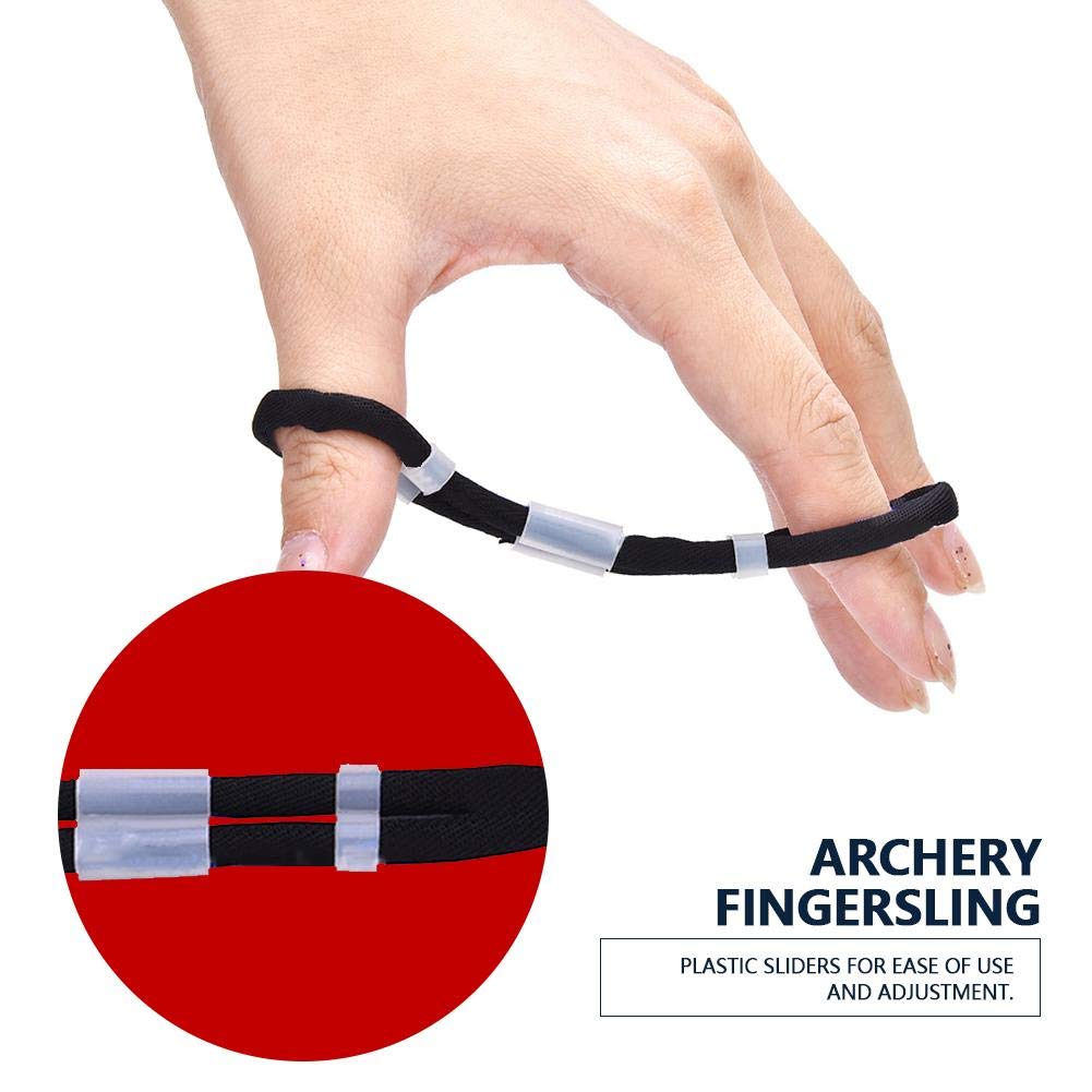 Archery Fingersling Archery Finger Sling Recurve Bow Fingersling Adjustable Fingersling Archery Finger Sling for Recurve Bow Hunting Shooting Accessory(X-Large-Gray)