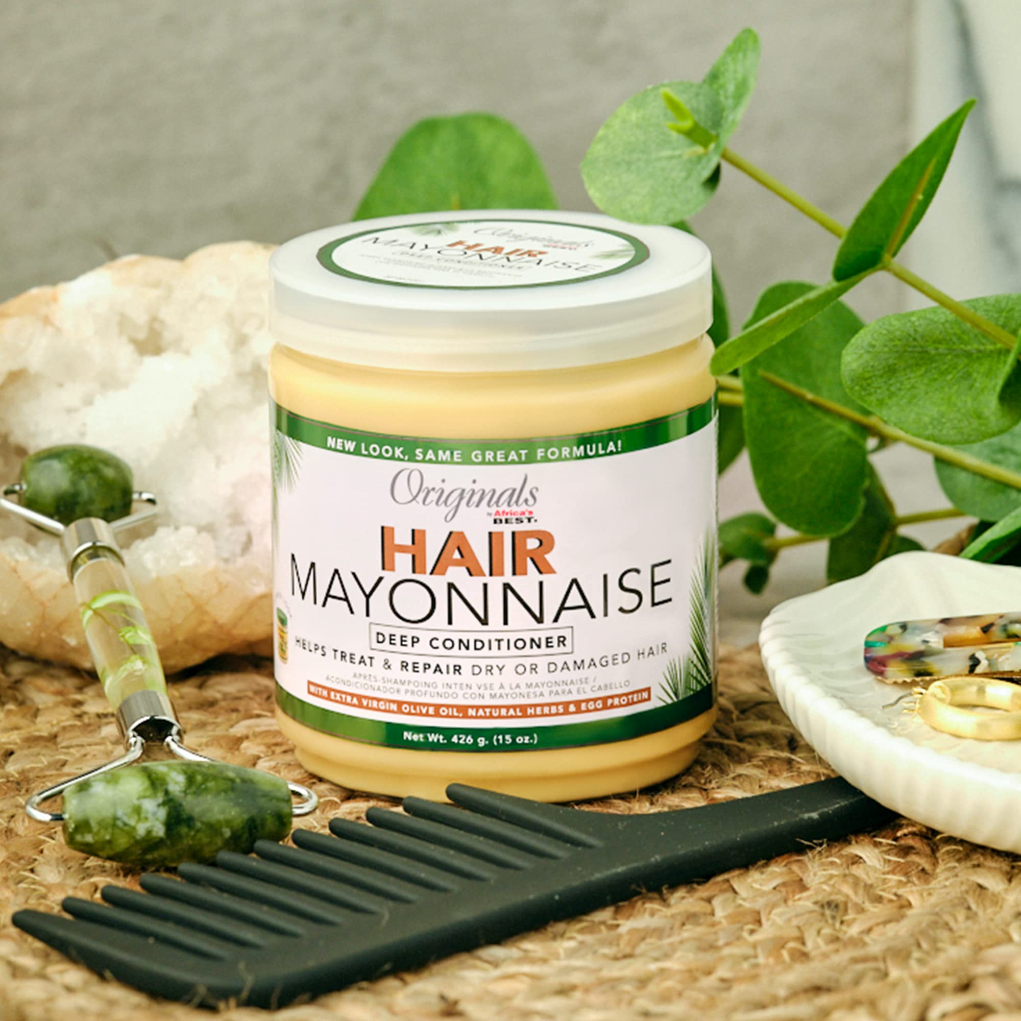 Originals By Africa's Best Hair Mayonnaise Conditioner – 2 Pack (15 oz Jars) – Enriched with Herbal Extracts, Egg Protein & Olive Oil for Deep Conditioning & Repair