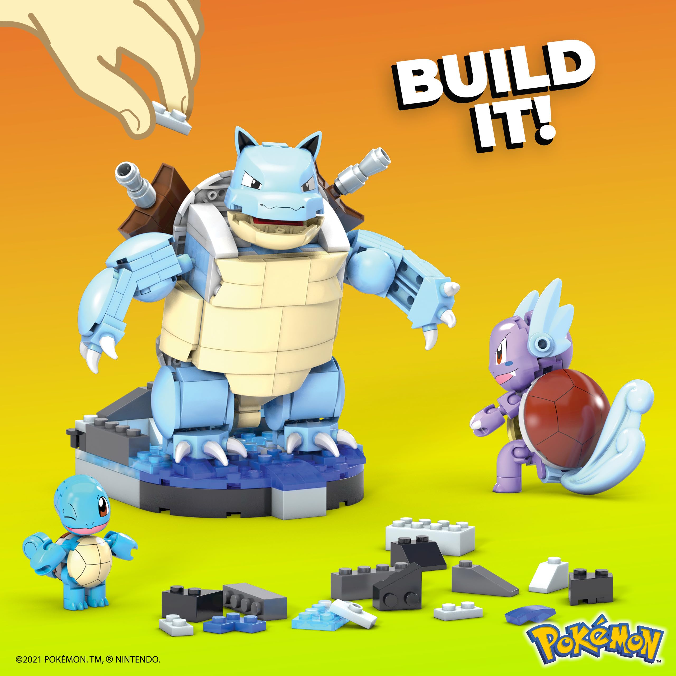 MEGA Pokémon Squirtle Evolution Building Set with 379 Bricks and Special Pieces, Toy Gift Set for Ages 8+ and up, HDH93