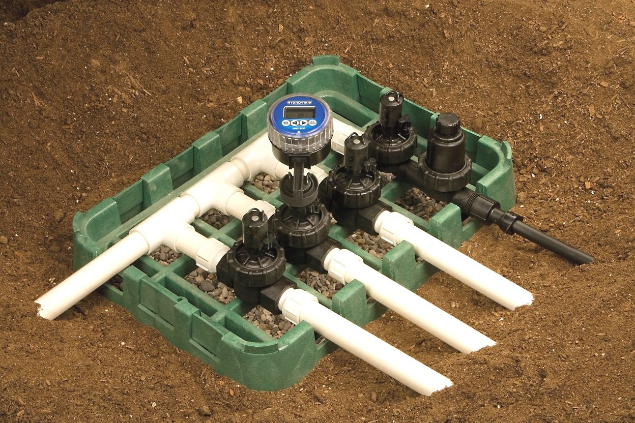 Hydro-Rain 4020 4-Station Battery-Powered Controller with 1 Solenoid