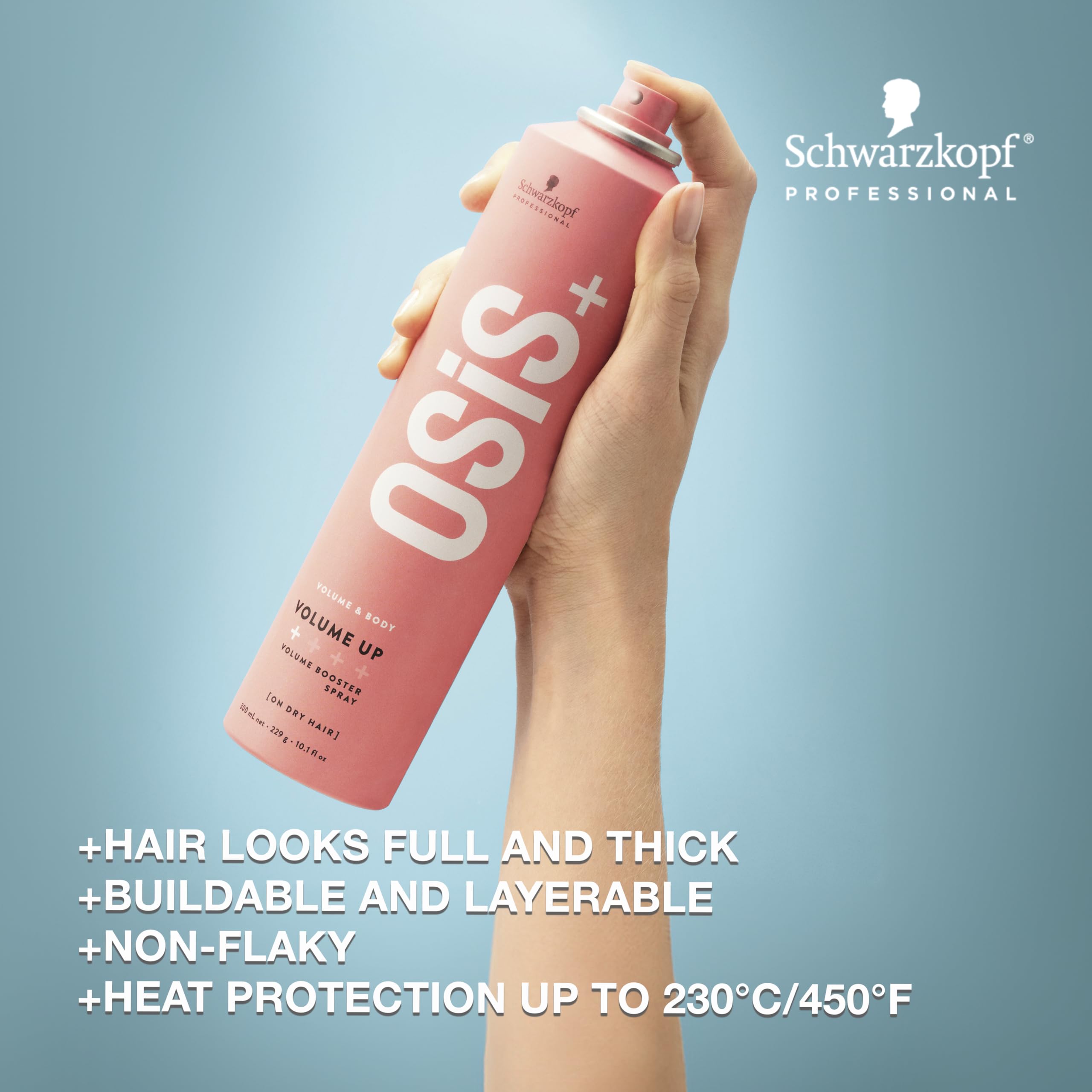 OSiS+ Volume Up Booster Spray, 8.9 oz – Lightweight Flexible Style Control – Textured Volume with Natural Movement and Feel – Volumizing Hair Spray