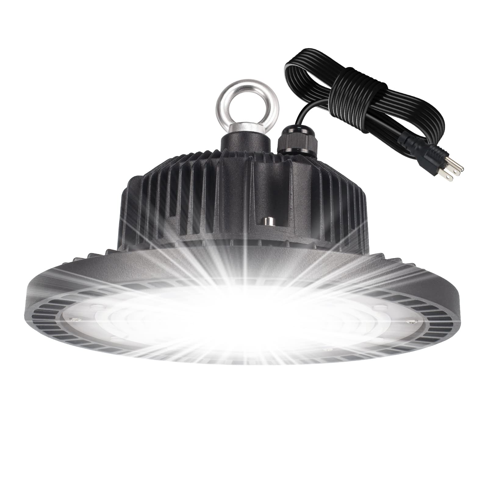 CT CAPETRONIX High Bay LED Lights, UFO LED High Bay Light 100W, 13,000LM (130lm/w) 5000K 400W HPS Equivalent, 5' Cable with AC85-265V Plug for Warehouse,Garage,Gym,Retail Stores.