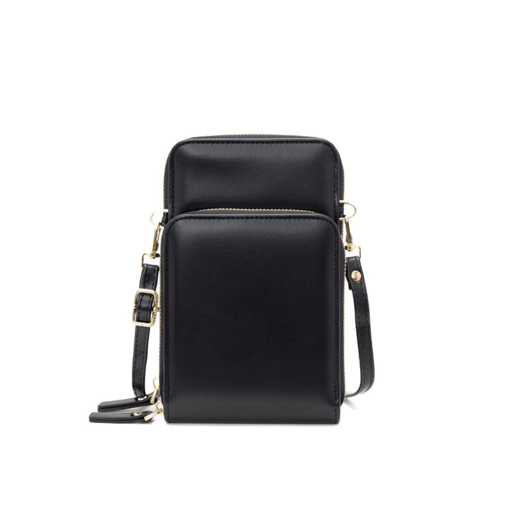 ISYSUII Crossbody Bags for Women for Samsung Galaxy A71 Cell Phone Wallet Purse with Credit Card Holder Adjustable Shoulder Strap Leather Handbag Clutch for Women Girls Gift,Black