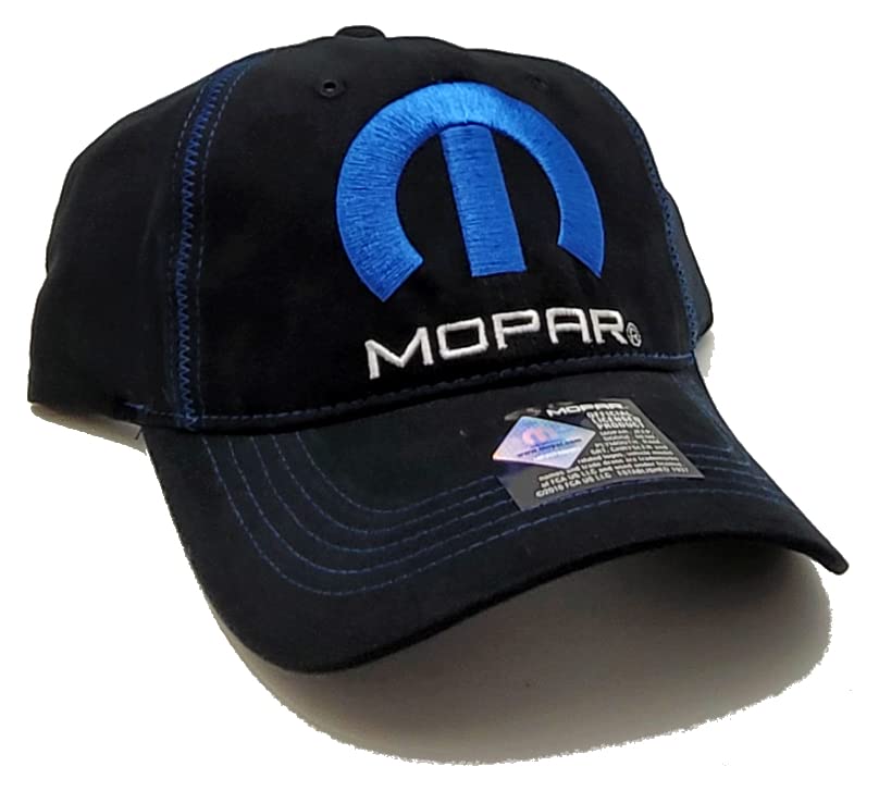Checkered Flag Men's Mopar Cap an Adjustable Black Fabric Hat