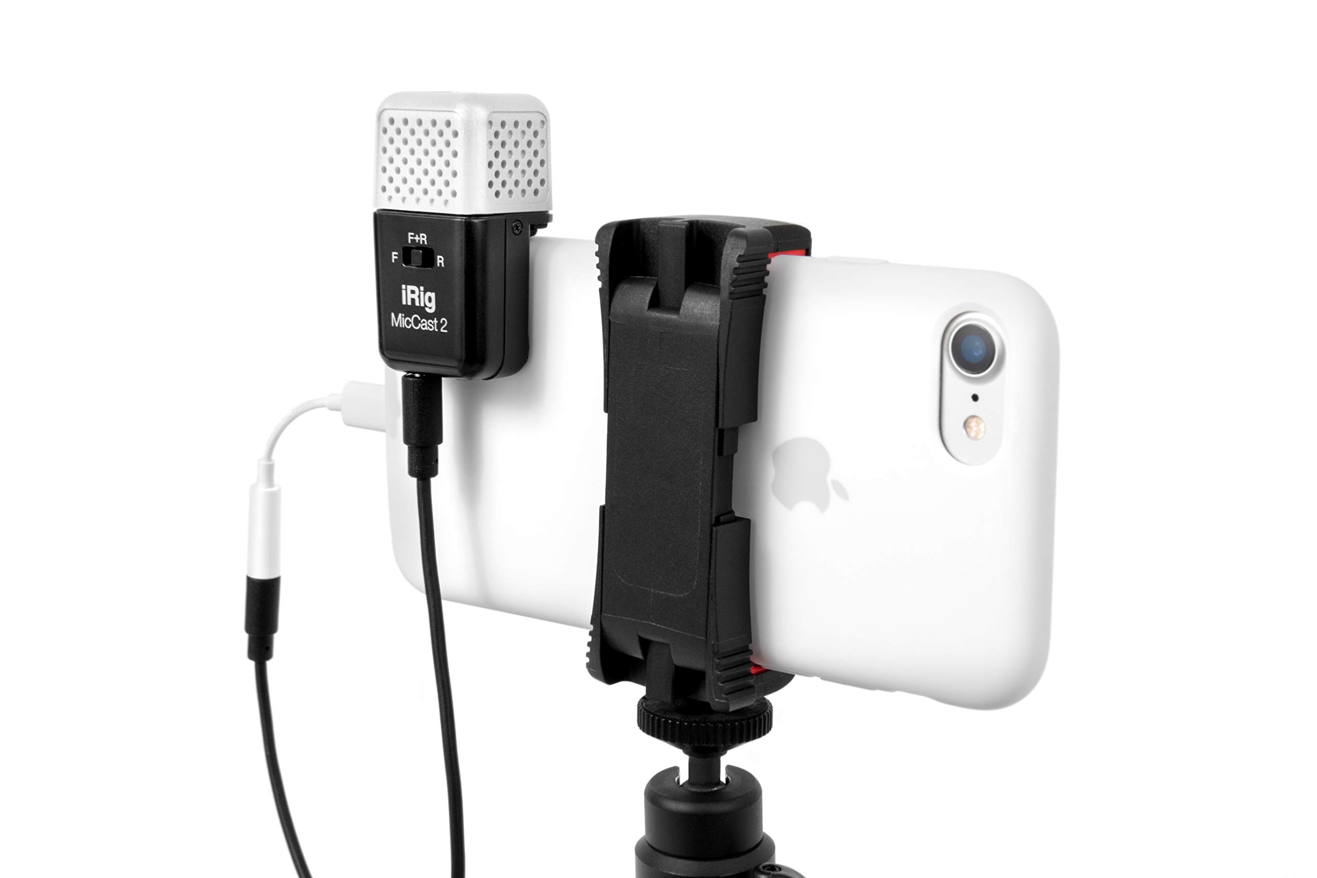 IK Multimedia iRig Mic Cast 2 Mini Vocal Microphone with Front, Rear, Omni Recording, for Podcast, Video, Streaming and More - Compatible with iPhone, iPad, Android and All Popular apps