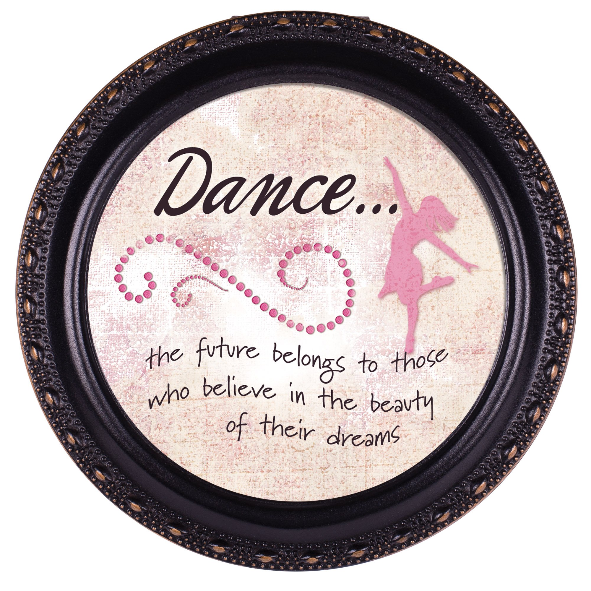 Cottage Garden Future Belongs to Those Who Believe Black Rope Trim Petite Round Jewelry and Keepsake Box