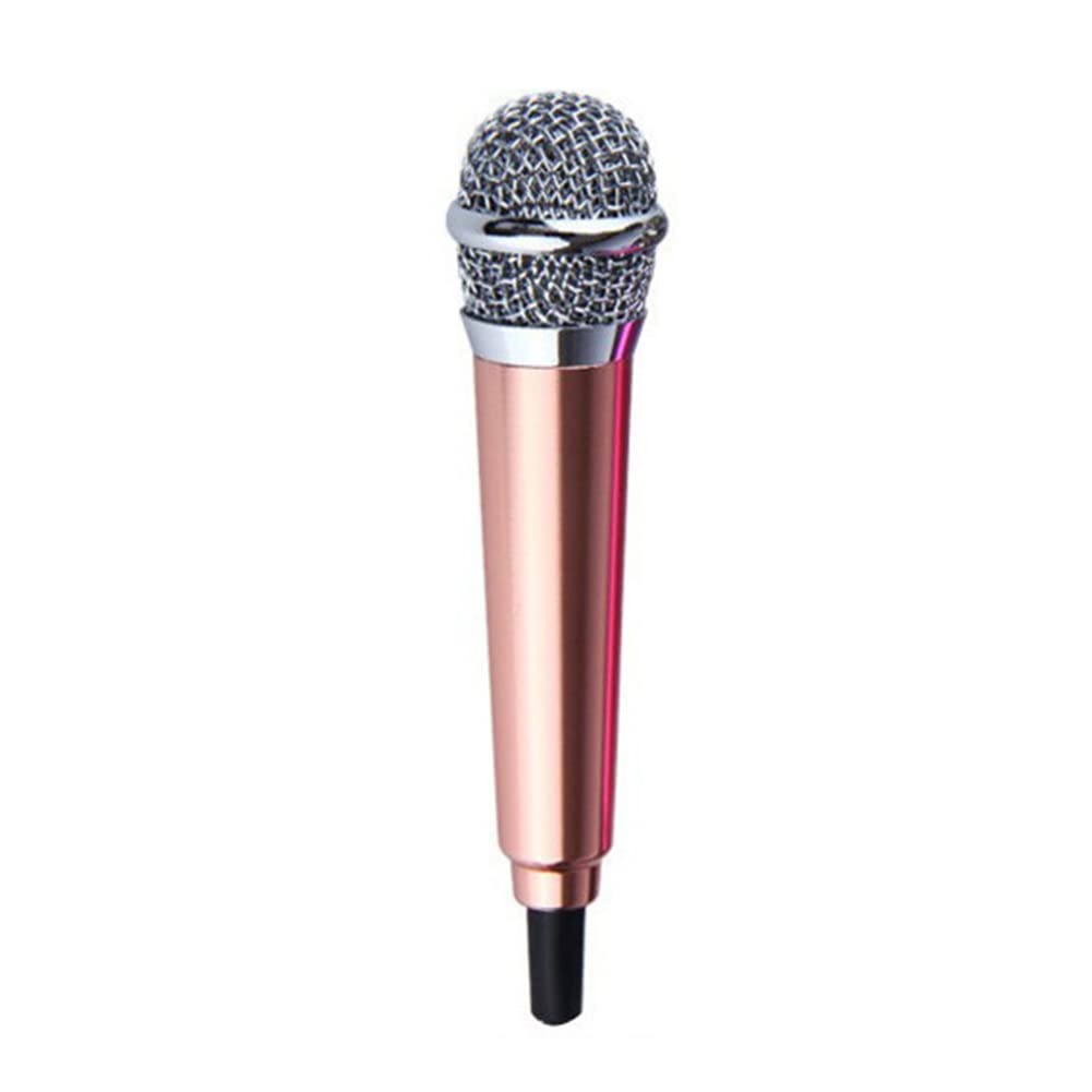 areclern 3.5mm Audio Connector,Singing Mic Equipment,Beautiful Vocal Quality,Mini Type Space Saving,Mini Microphone,Metal Frothing Process,Suitable for Laptop, Phone Golden