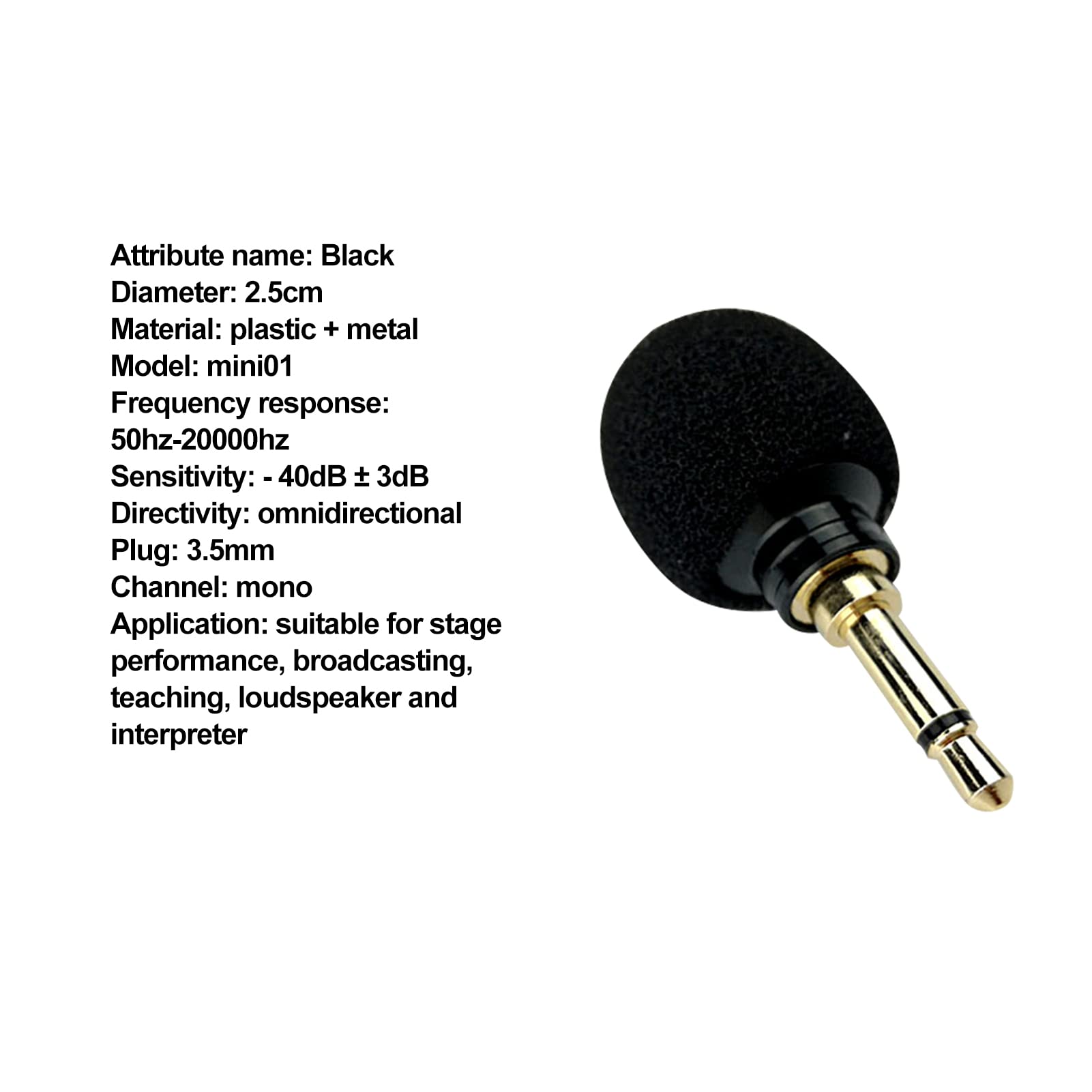 areclern Mini Microphone 3.5mm Audio Stereo Small in-line Mic Omnidirectional for Stage