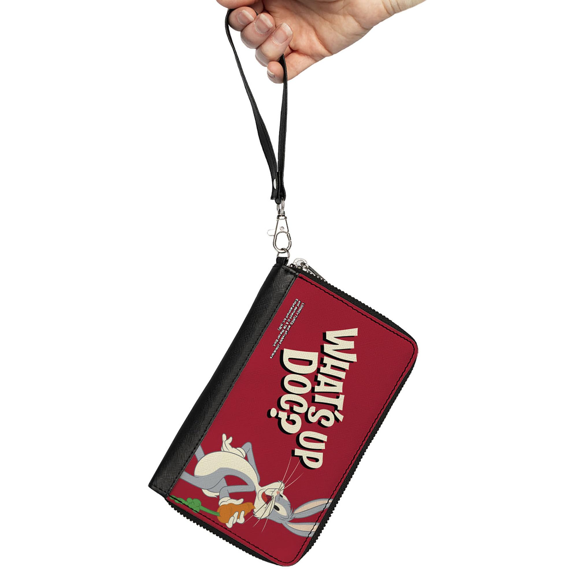 Buckle-Down Women's PU Zip Around Wallet Rectangle-Bugs Bunny, 7.5"x4.5"
