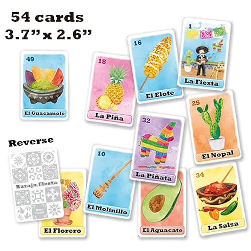 Fiesta Bingo Game Set in Spanish, Mexican Bingo for 10 Players - 10 Boards and Full Deck of Cards