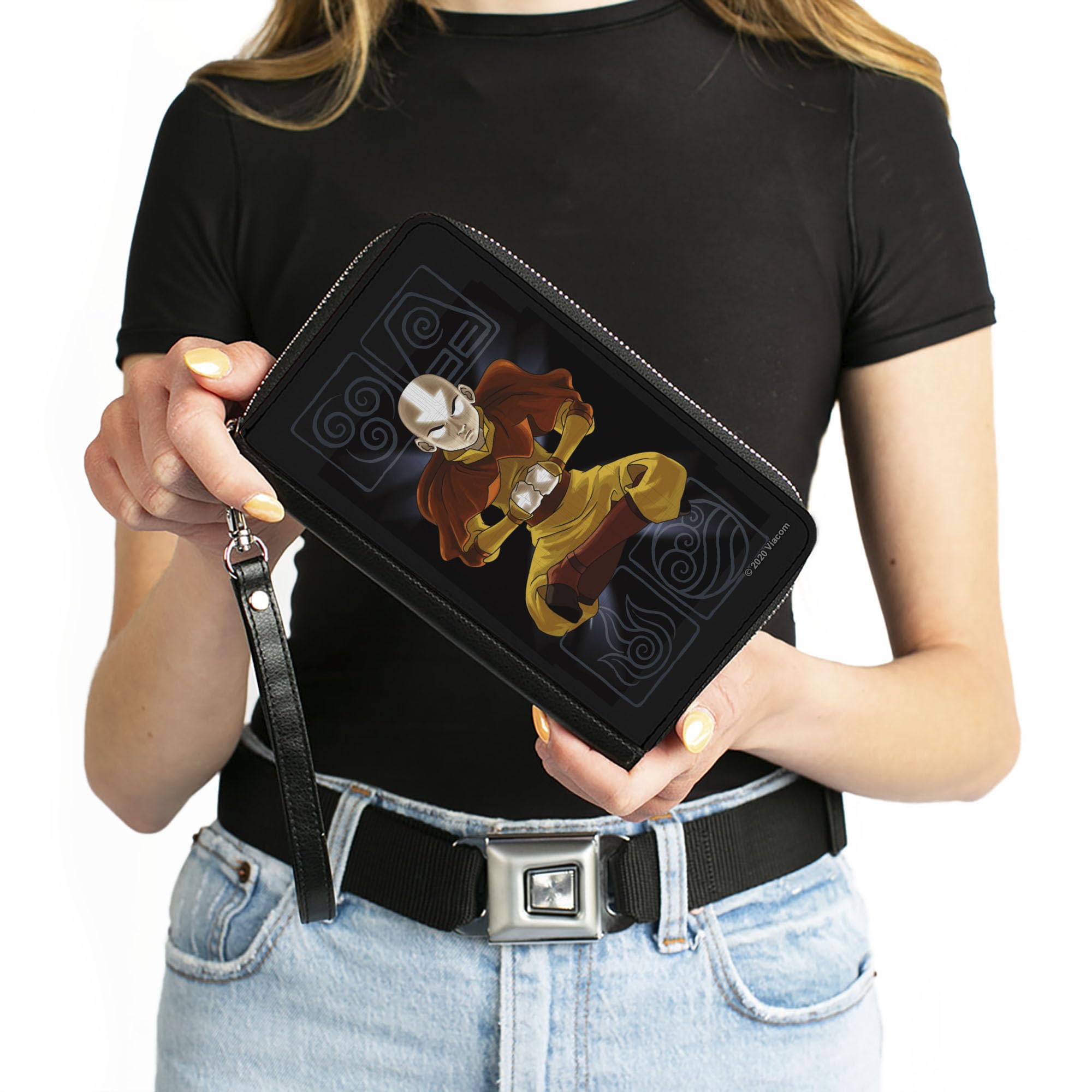 Buckle-Down Women's PU Zip Around Wallet Rectangle-Avatar: The Last Airbender, 7.5"x4.5"