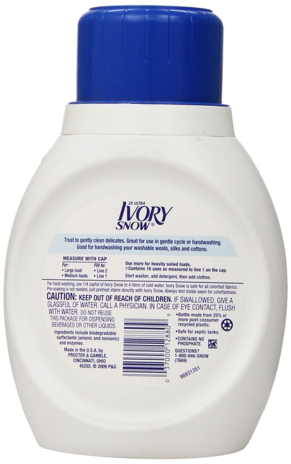 Ivory Snow Liquid Laundry Detergent, 25 ounces, 16 loads