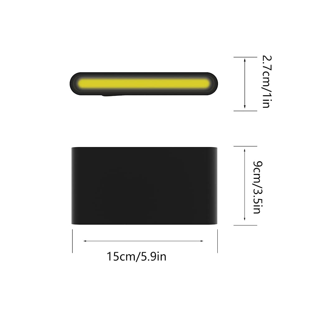 CHENBAI 12W Modern Black Hallway Wall Light IP65 Aluminum Waterproof Wall Lamp Modern Slim COB Exterior Up/Down Wall Mounted Square Light for Outdoor Home Garden Decorate Warm Light