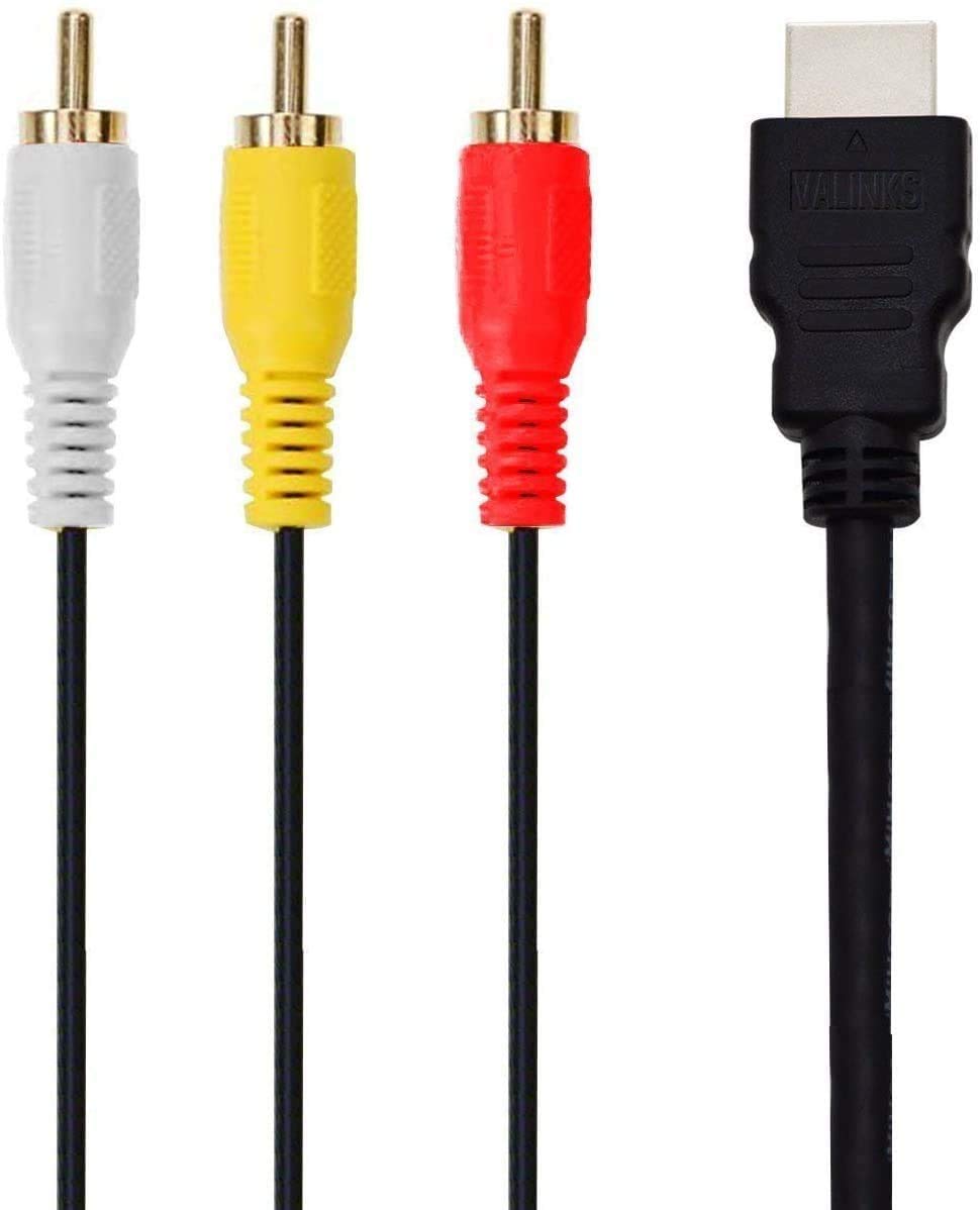 Chenduomi HDMI to RCA TV Cable HDMI Male to 3 RCA Male av Cable Video Audio Component Converter Adapter 1080P Cable for HDTV Black 5ft/1.5m