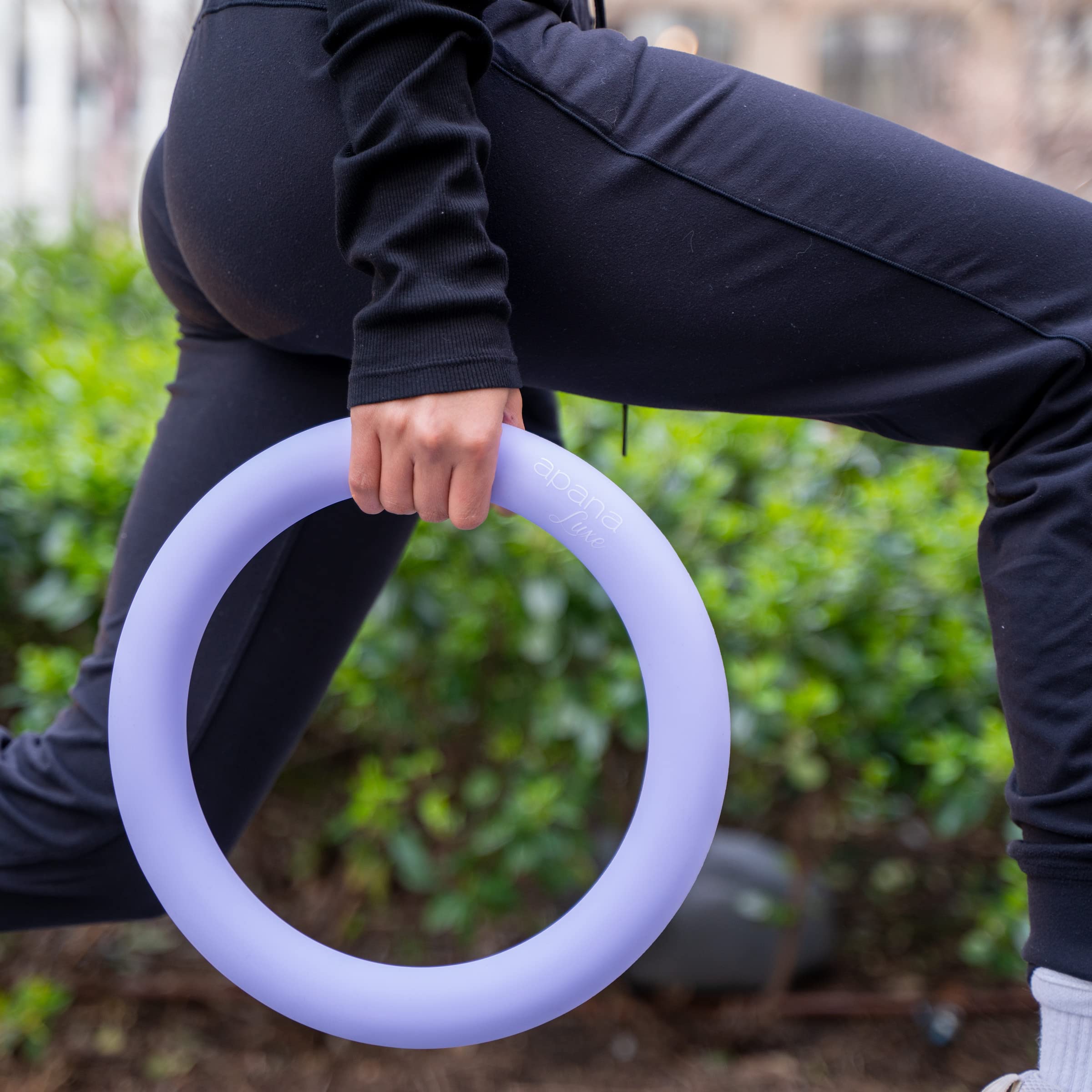 Apana Yoga Power Ring 10 Pound Strength Workout And Training Ring Yoga Dance Pilates Barre Silicone Ring For Workout and Toning (Lavender)