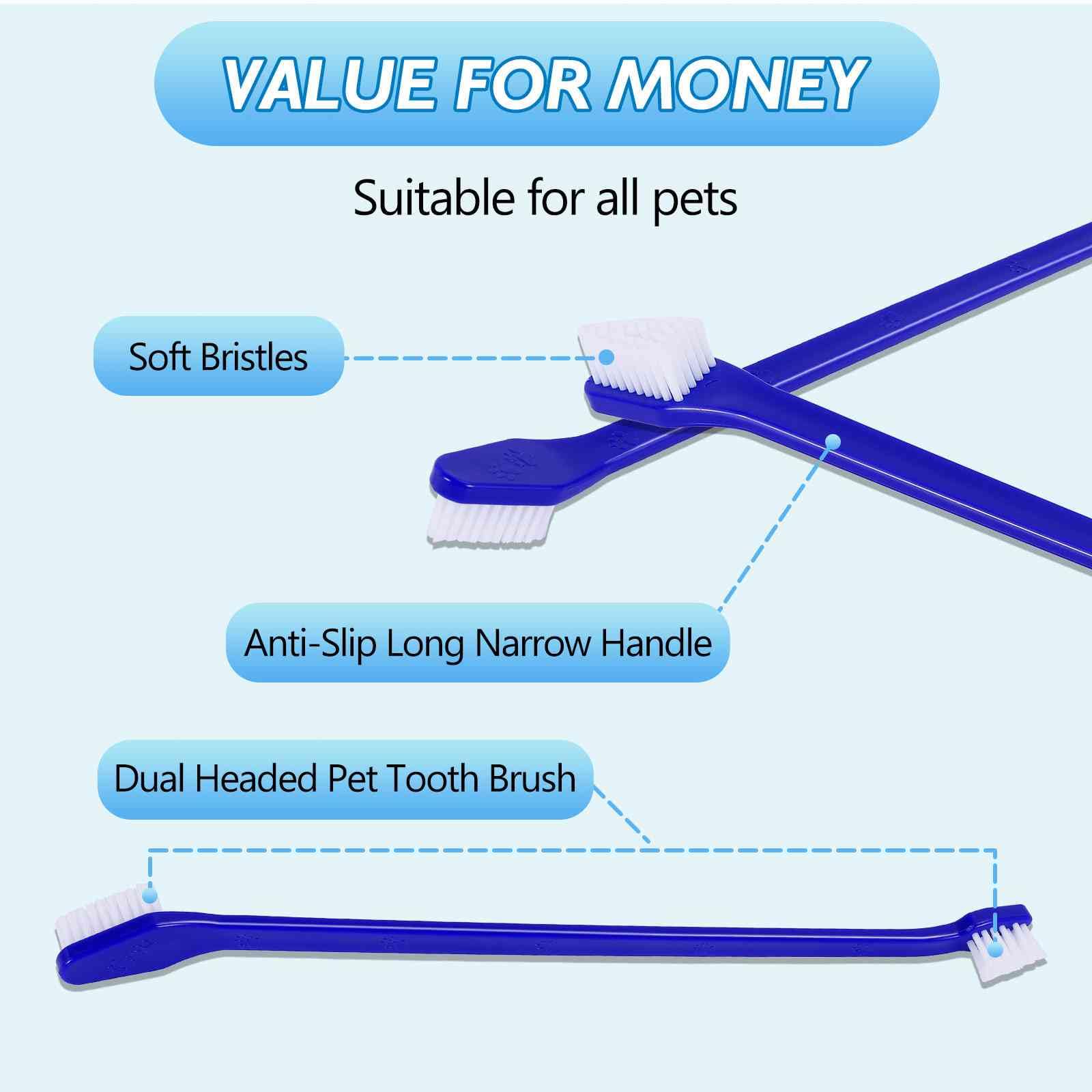 Best Dog Toothbrush & Toothpaste Kit for Dachshund and Other Hound Dogs Dogs - Natural Ingredients Reduce Plaque, Whiten Teeth, Freshen Breath