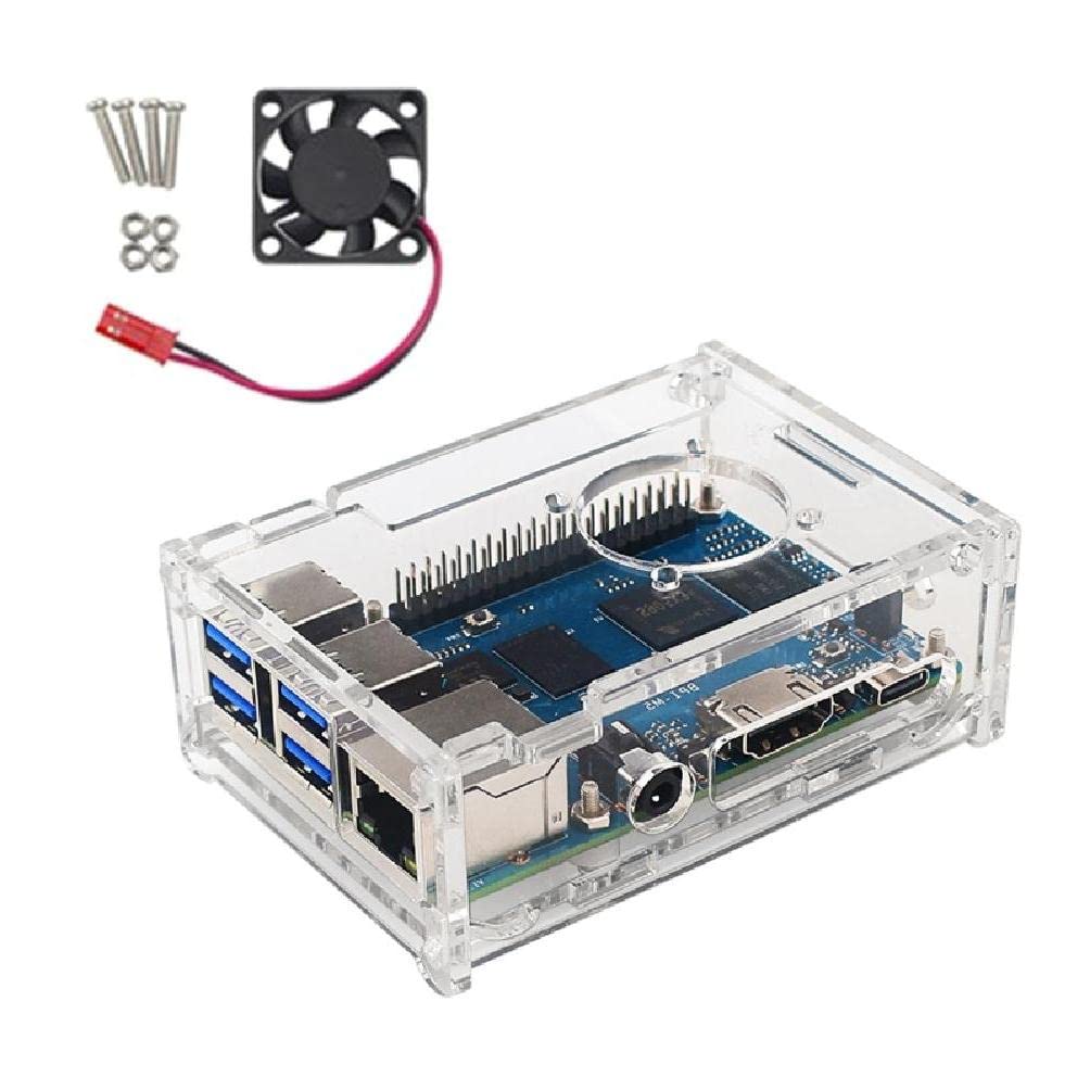Banana Pi BPI-M5 M4 Acrylic Case Transparent Shell Optional Cooling Fan Heatsinks for Banana Pi M4 M5 Banana pi m4