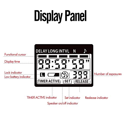 PHOTOOLEX Intervalometer Digital Camera Remote Shutter Release Controller LCD Timer Control 2.4G Wireless for Canon EOS Rebel T6 T7 80D 70D 60D 60Da 77D T7i T6i T6s SL2 SL1 T5 T3 T5i T4i T3i T2i