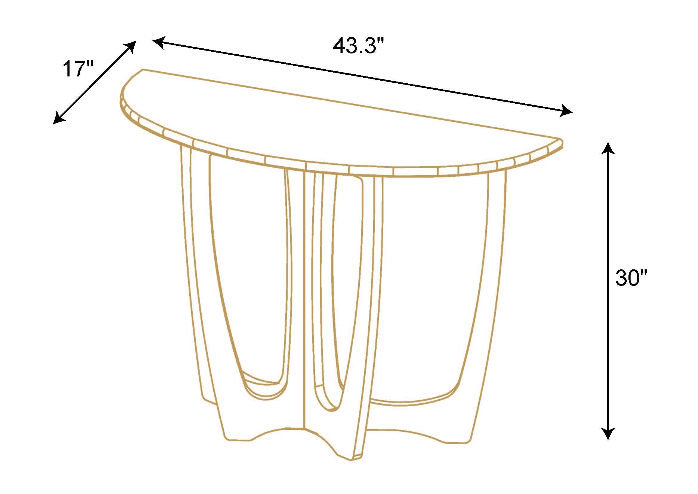 FINECASA Wooden Console Table, Half-Moon Entryway Table, Semicircle Narrow Side Table, Sofa Table for Living Room and Corridor, Foyer Table, Half Round Hallway Table, 43.4x17x30 Inches, Gray
