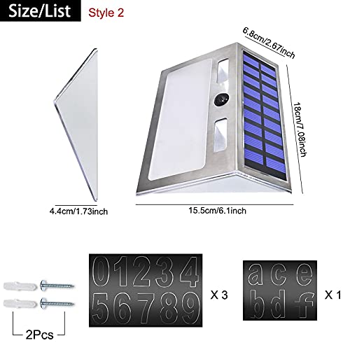 JCYANG Solar House Number Plaque Light with 200LM Motion Sensor LED Lights Address Number for Home Garden Door Solar Lamp Lighting Led House Numbers
