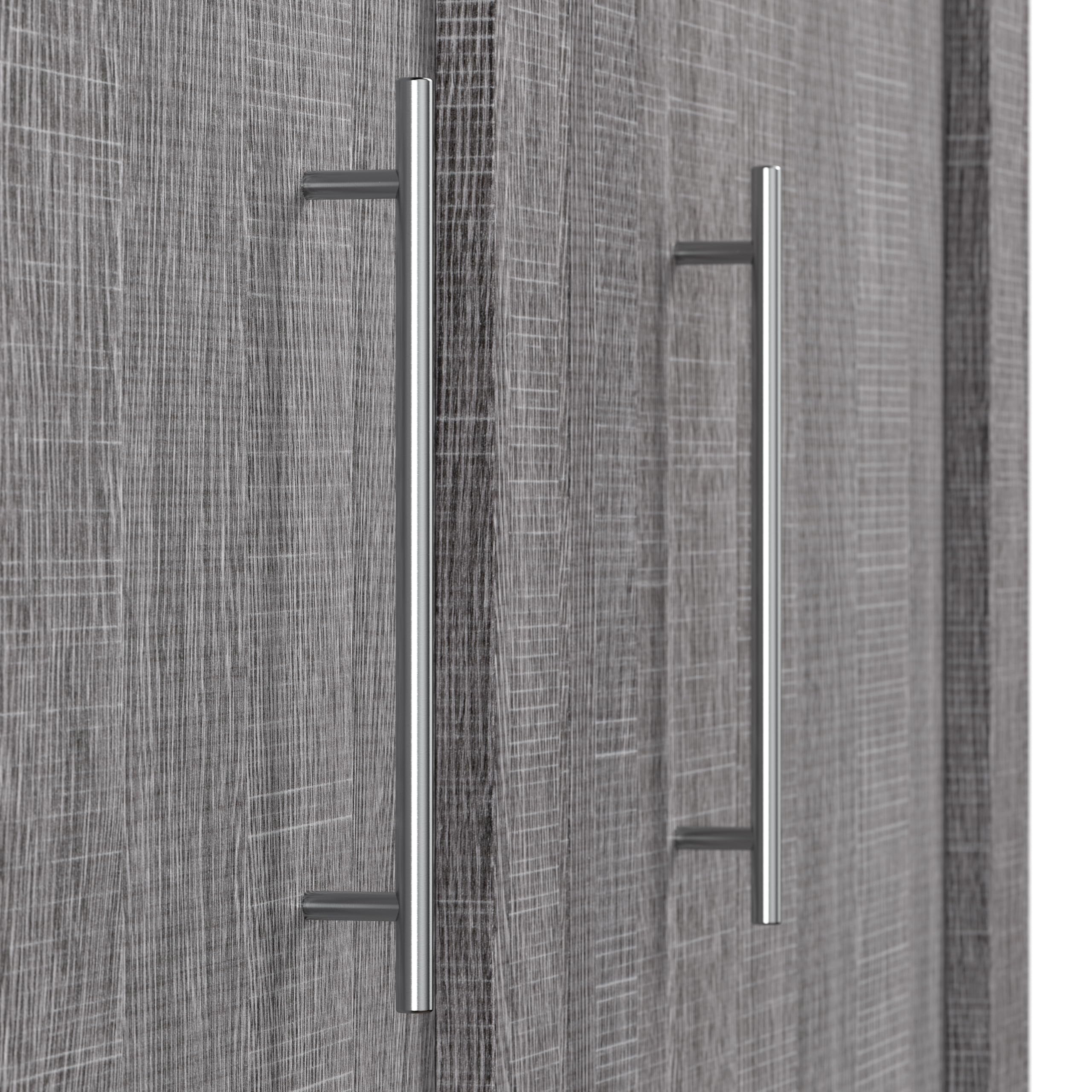Bestar Pur Full Murphy Bed, 59-inch Space-Saving Sleeping Arrangement for Multipurpose Guest Room or Home Office, Full, Bark Grey