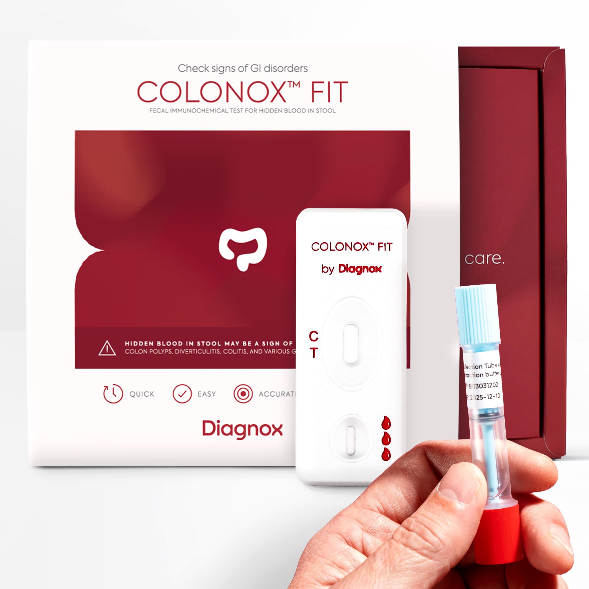 COLONOX at-Home Colon Screening Test Kit â Easy to Use Fecal Occult Blood (FIT or FOB) Colon Test for Early Detection (1 Test)