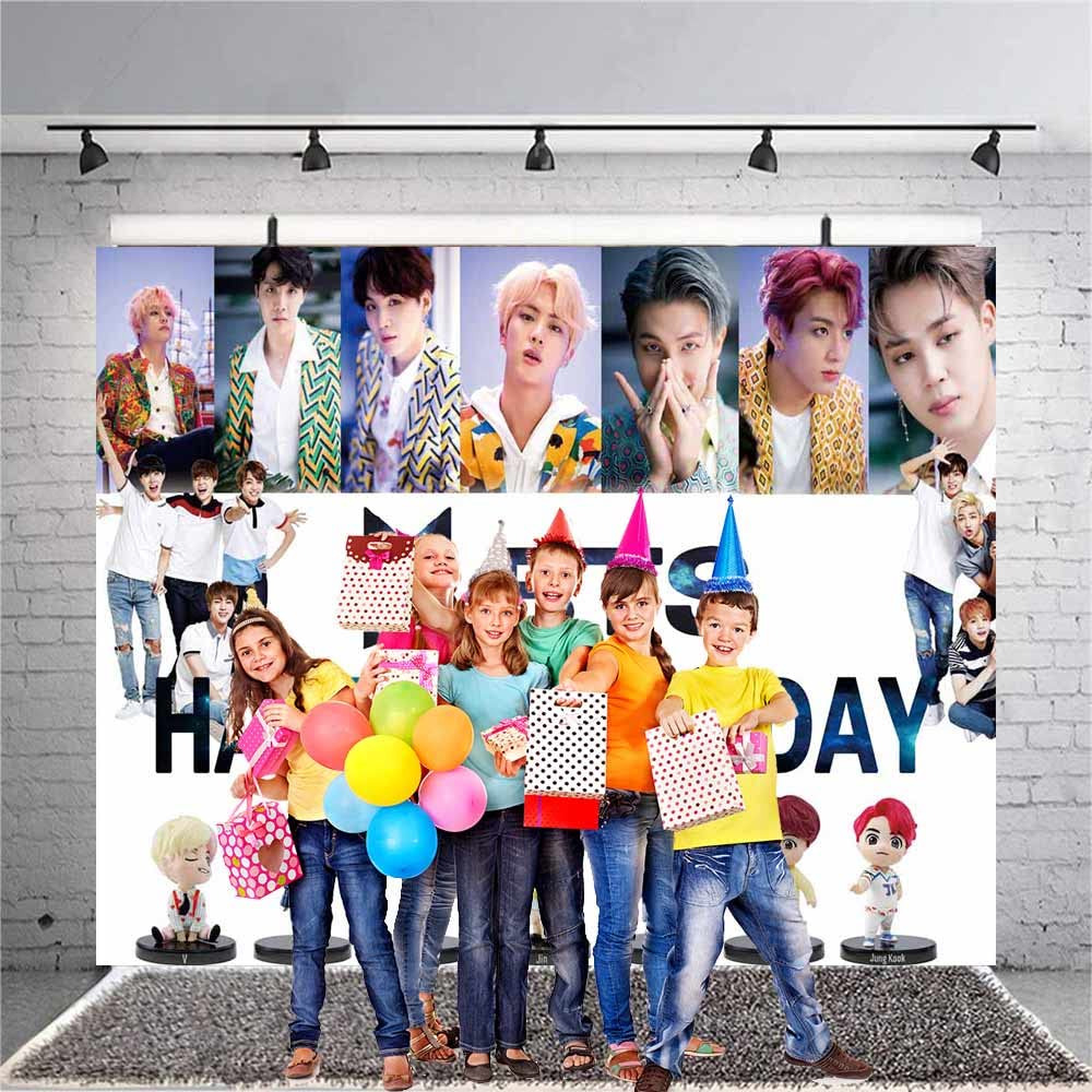 Bangtan Boys Backdrop for Boy Birthday Party Banner Background Photography Decoration Background 7x5ft