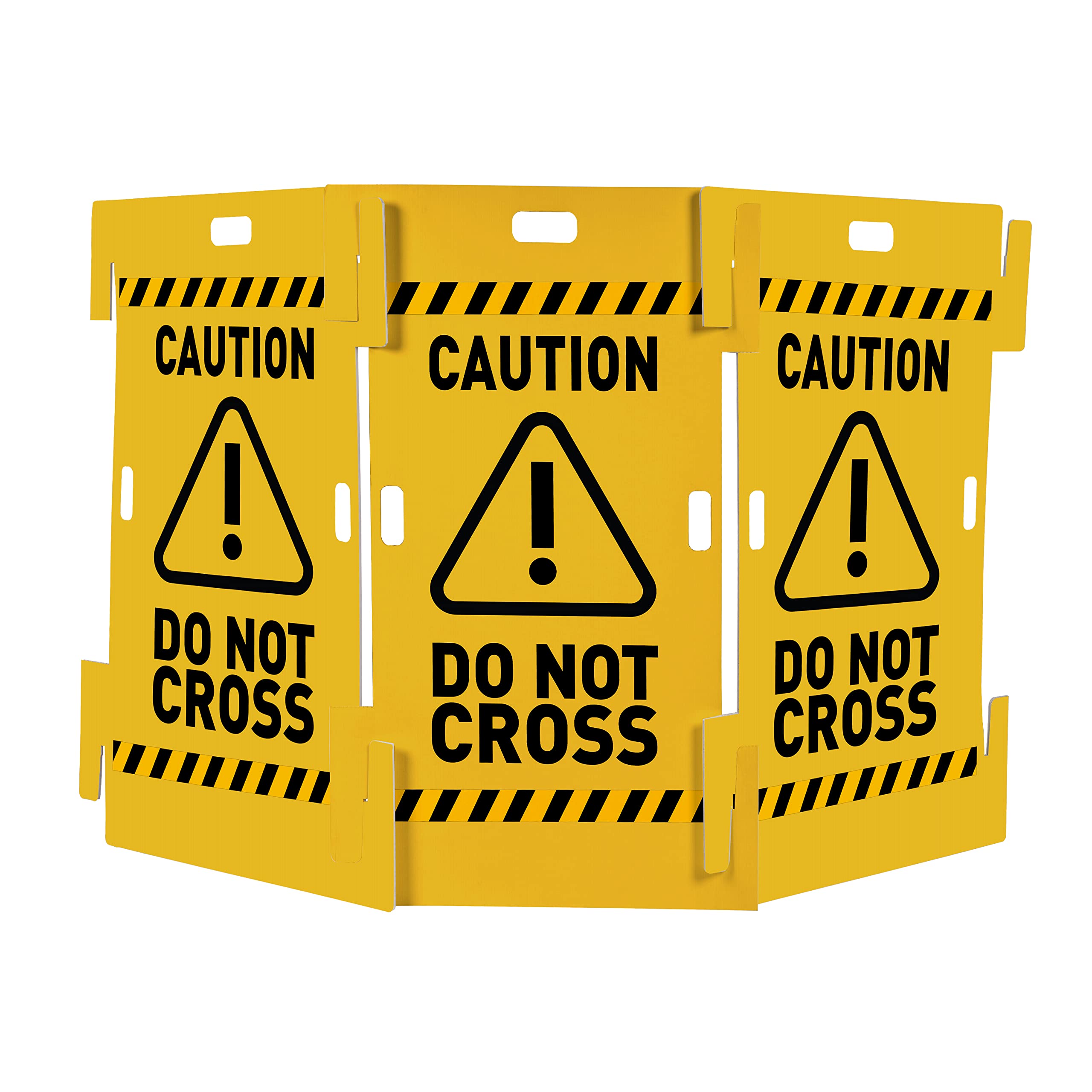 BannerBuzz Crowd Control Interlocking Barrier, Made of 5 mm Corflute 890 GSM graphic weight, Stop Do Not Enter Caution Do Not Cross and more options (7.5’ W X 4’ H feet) (CAUTION DO NOT CROSS)