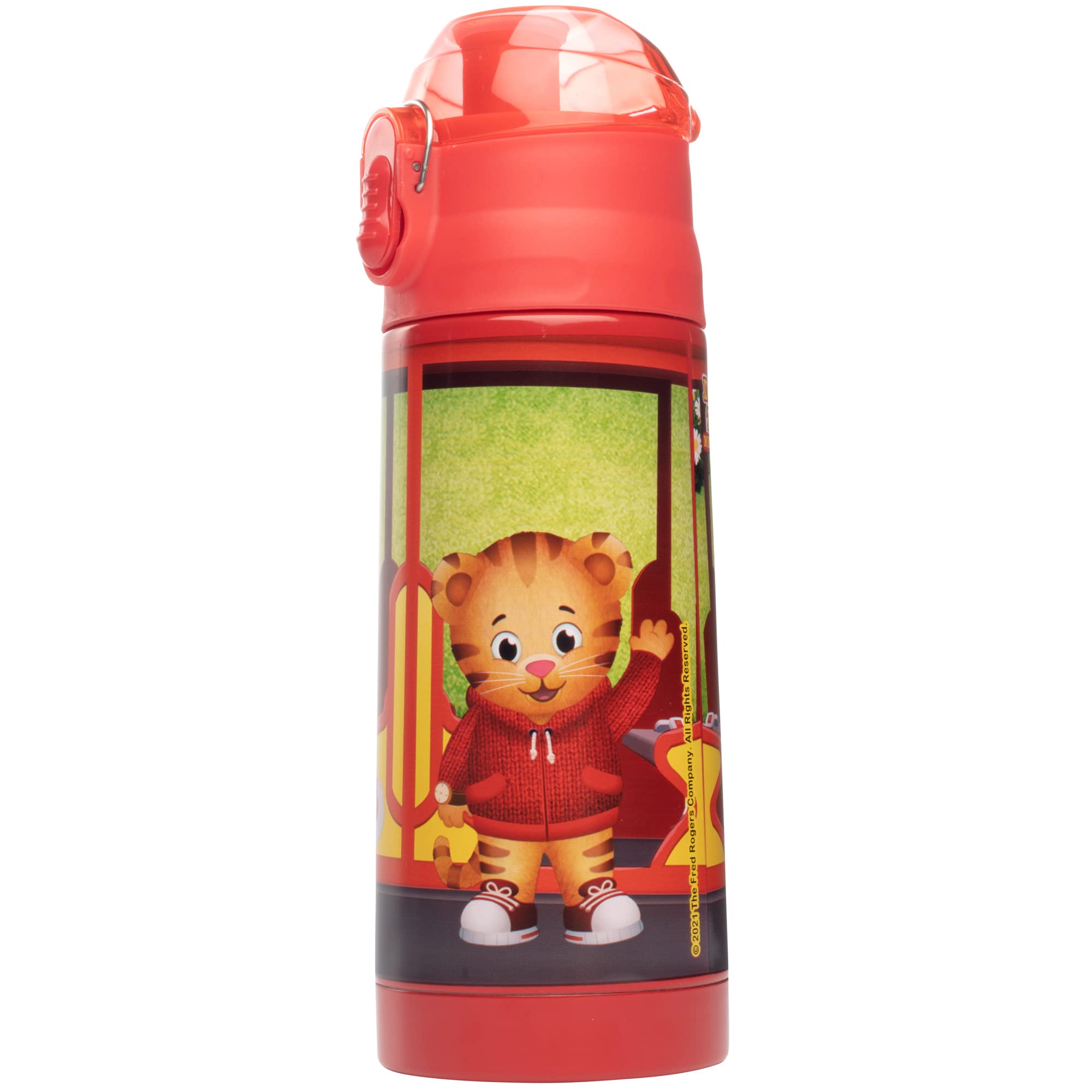 Daniel Tiger 13 oz Insulated Water Bottle with Latching Lid - Easy to Use for Kids - Reusable Spill Proof & BPA-Free, Keeps Drinks Cold for Hours, Fits in Lunch Boxes & Bags, Fun XMAS Gift for School