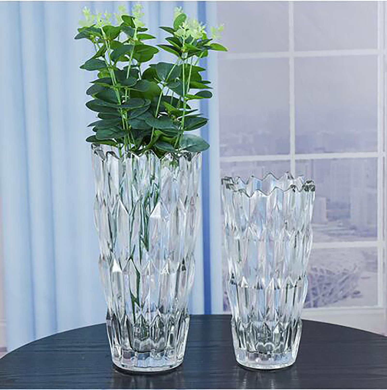 Amastesay Super Heavy Glass Vases for Flowers,Hand Blown Glass for Home,Kitchen,Clear Vases for Centerpieces(Can't be Knocked Over Easily)